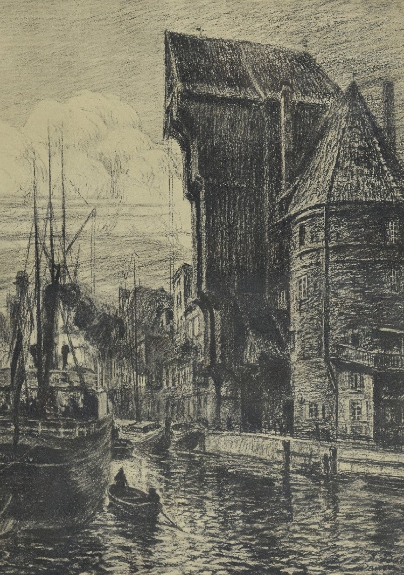 Karl DAHL (1869-1942), Stary żuraw w Gdańsku, początek XX w. - Aukcja ...