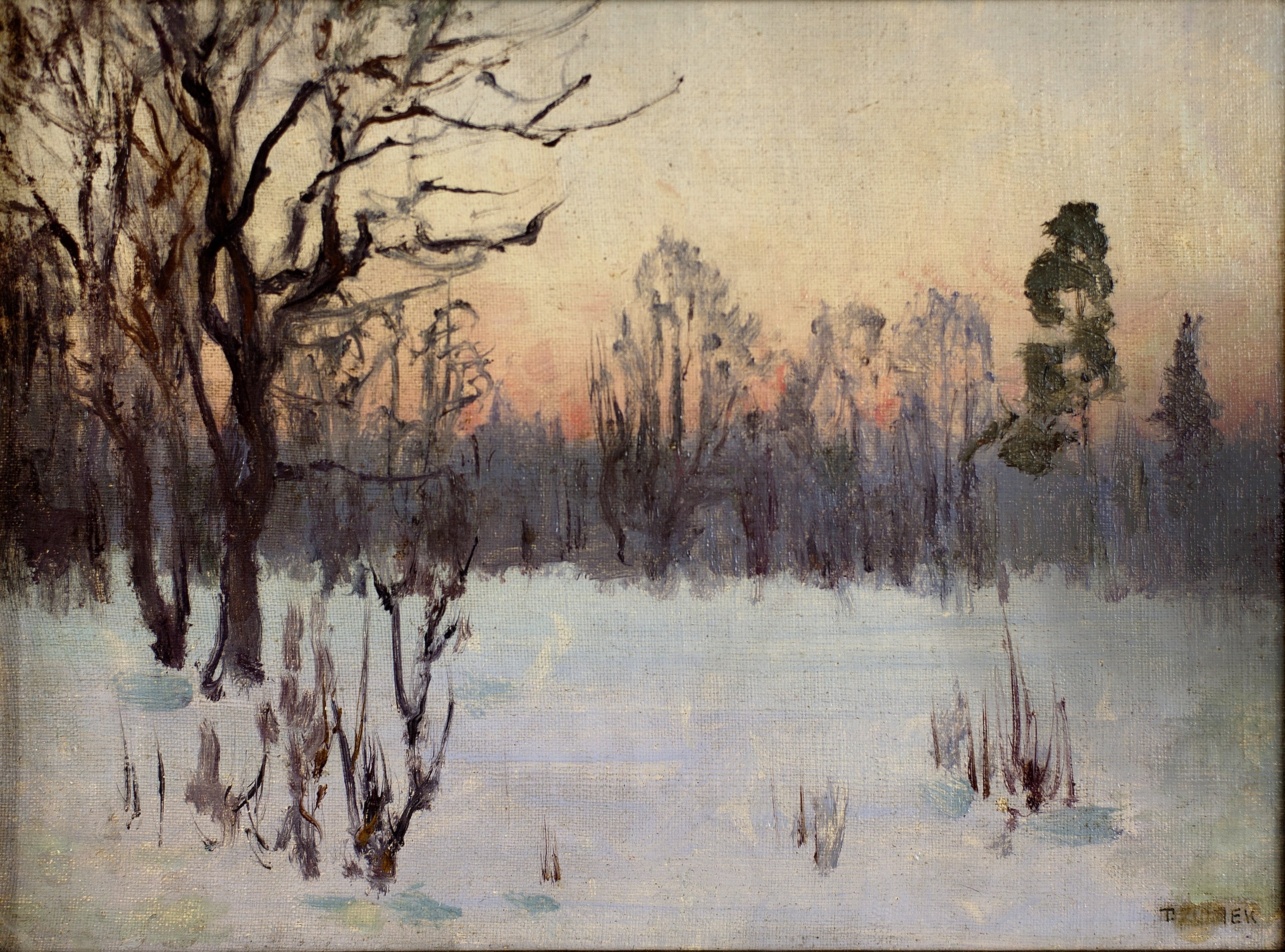 Teodor Ziomek (1874-1937), Zimowy poranek - Aukcja internetowa ...