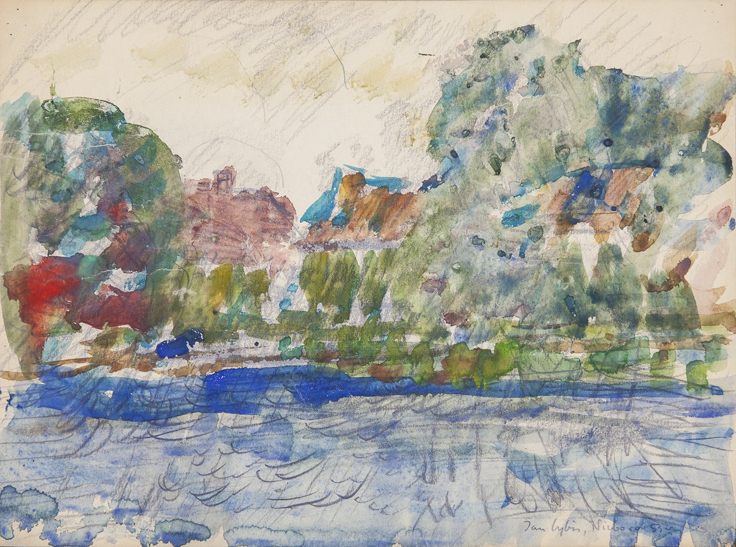 Jan CYBIS (1897-1972), Pejzaż z Nieborowa, 1953 - Aukcja internetowa ...