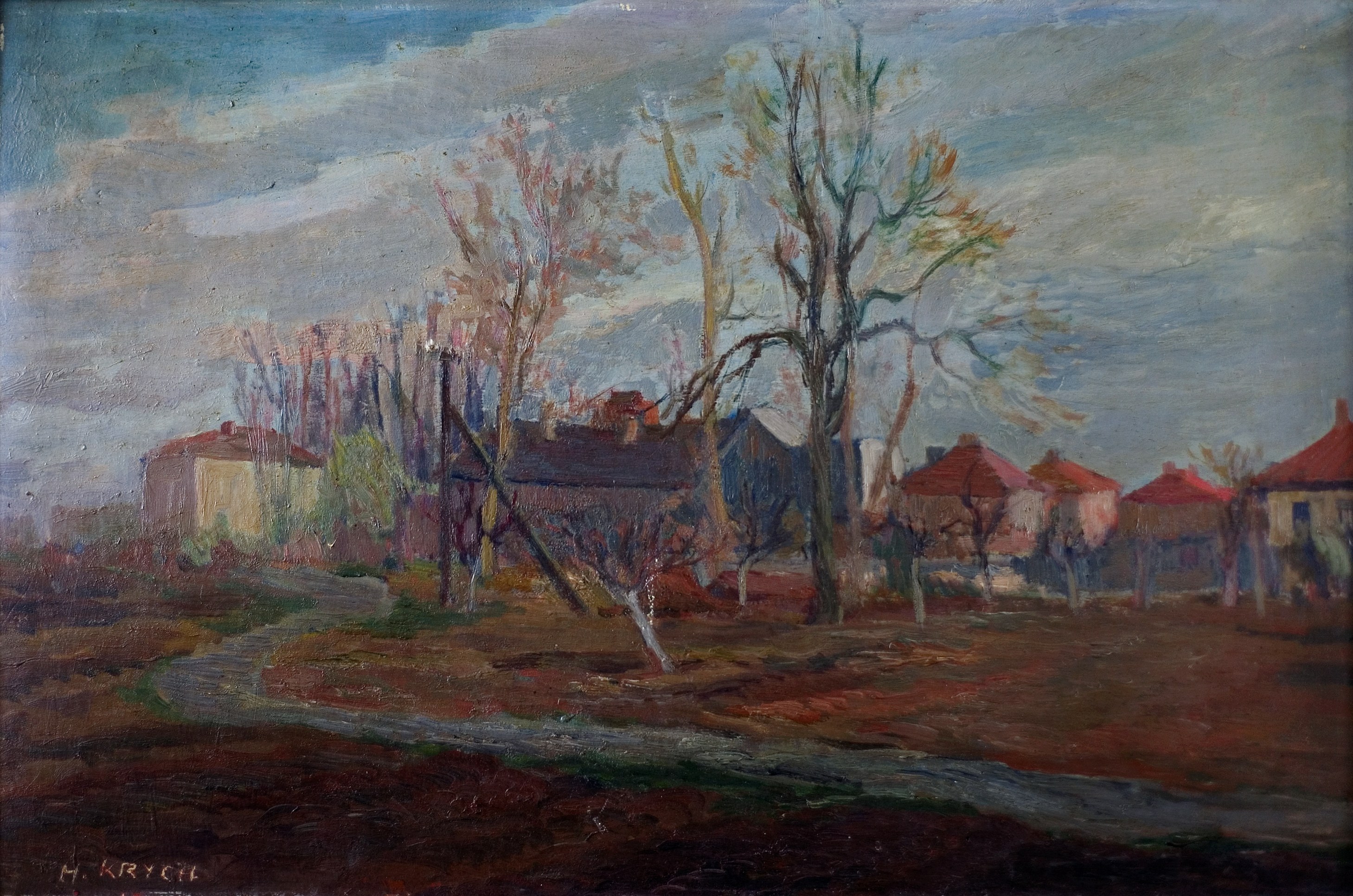 Henryk Krych (1905 - 1980), Motyw z małego miasta - Aukcja internetowa ...