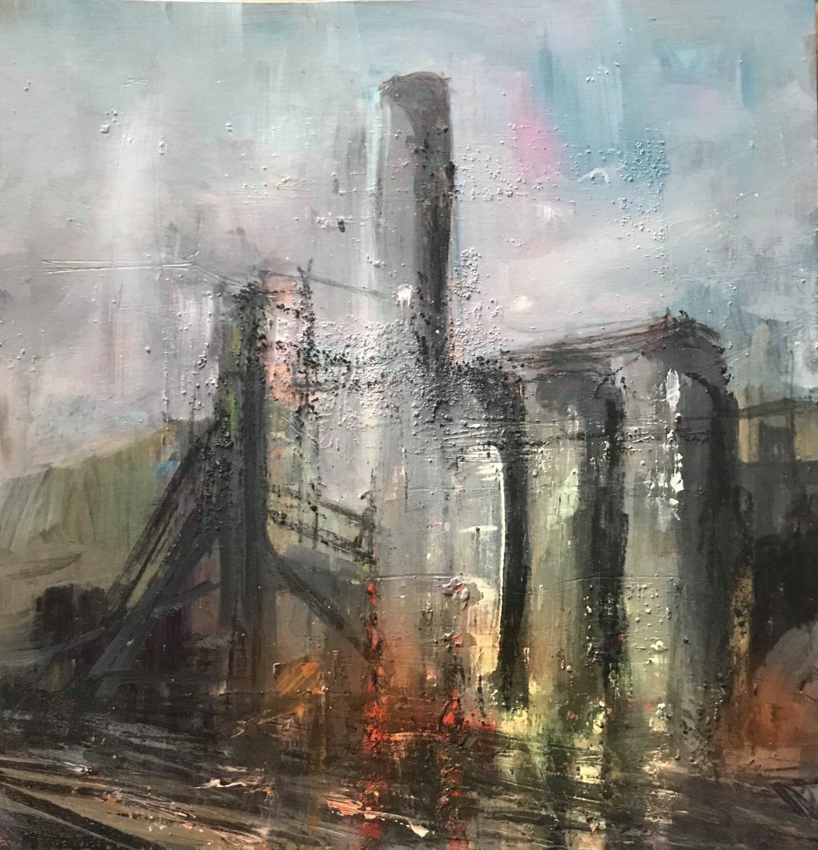 Paul Mitchell, olej na kartonie 2018 30x30cm industrial Londyn - Aukcja ...