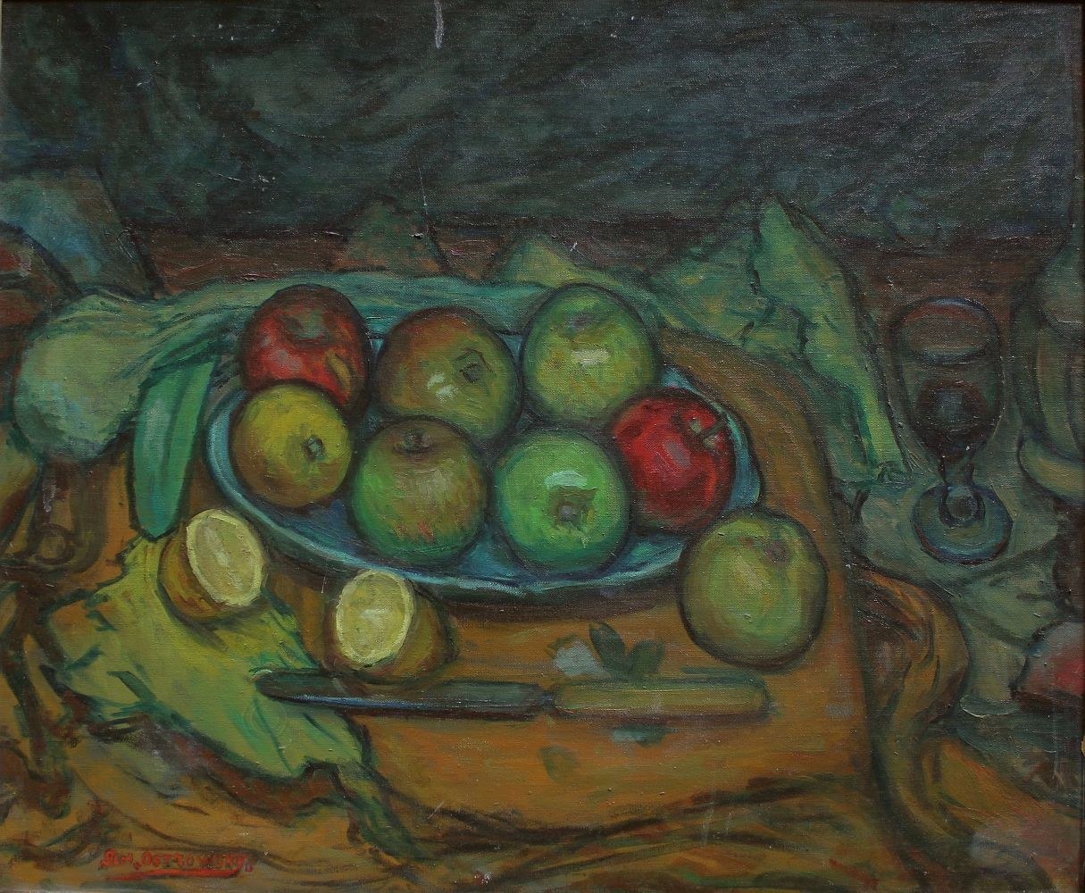 Sam (Samuel) Ostrowsky(1885/6-1946), Martwa natura z jabłkami - Aukcja ...