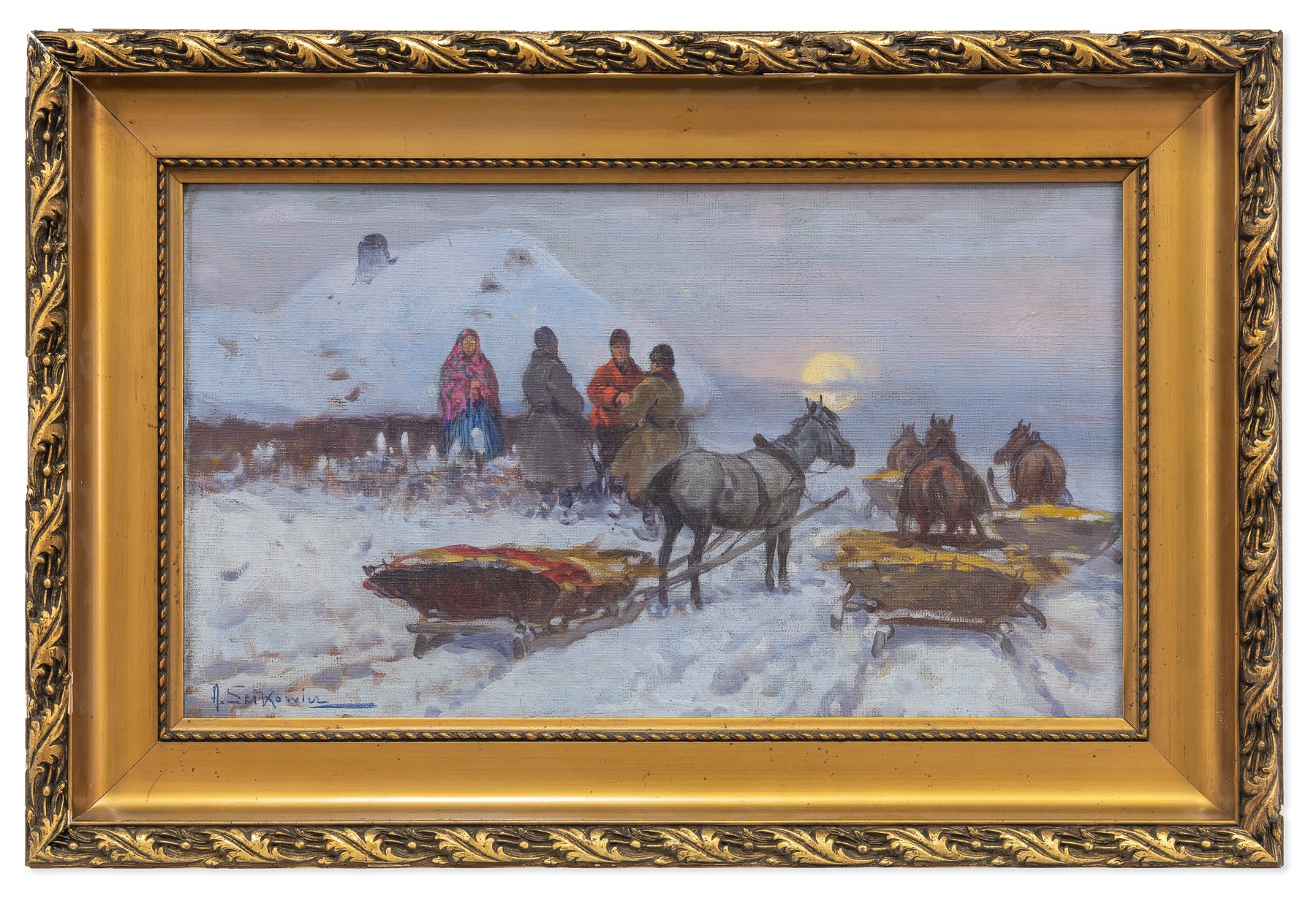 Setkowicz Adam (1876-1945), Zimowe zaprzęgi, lata 20 XX wieku - Aukcja ...