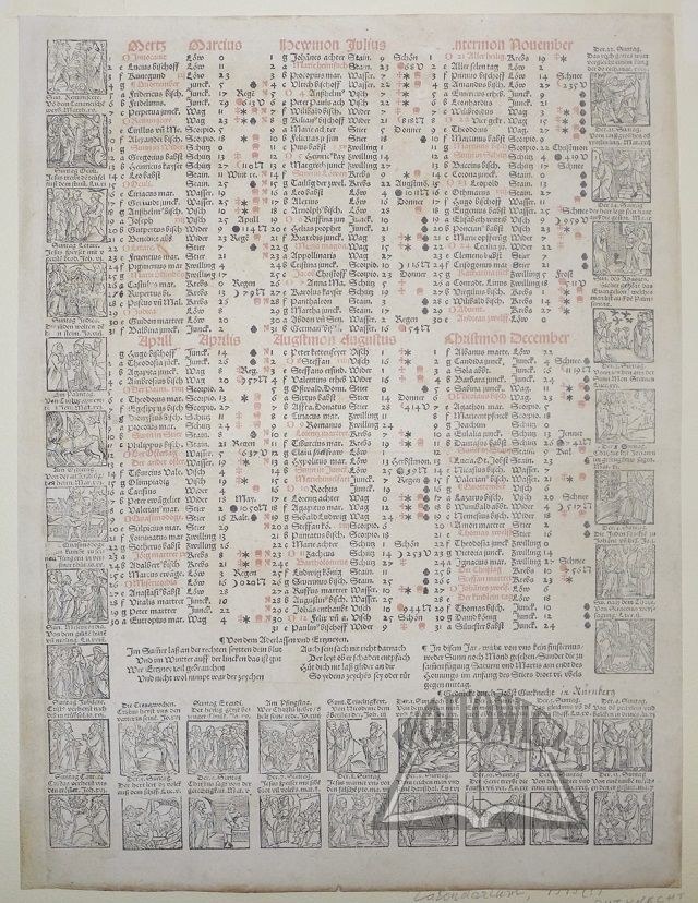 (BURCKHARDT Peter?), (Kalendarz / Almanach). - Aukcja internetowa ...