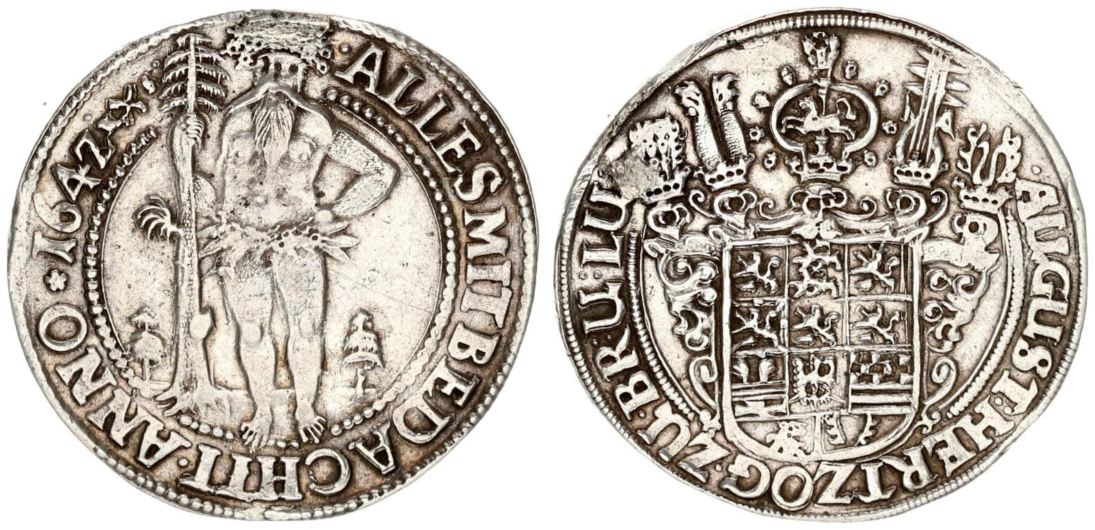 Germany Brunswick Luneburg Calenberg 1 Thaler 1642 HS August (1635-1666 ...
