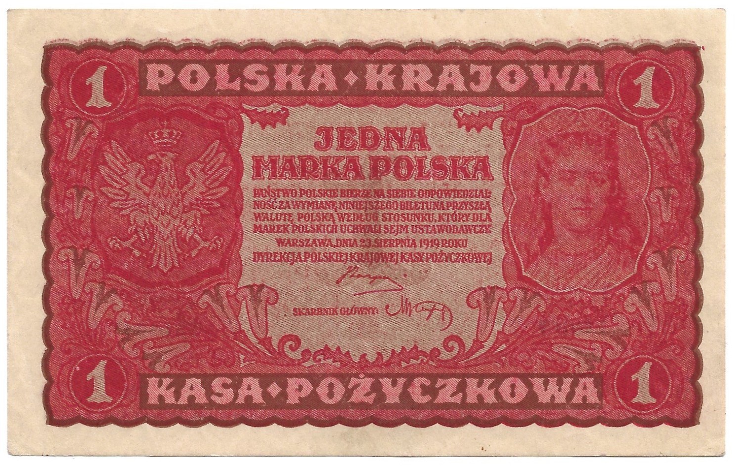 II Rzeczpospolita, 1 marka polska 1919 I SERJA V - Aukcja internetowa ...