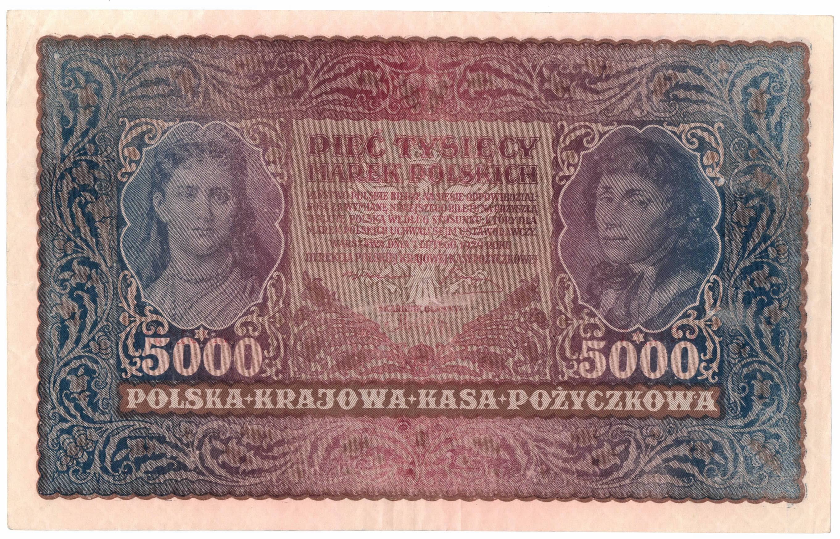 II RP, 5000 marek polskich 1920 II Serja Y - Aukcja internetowa ...