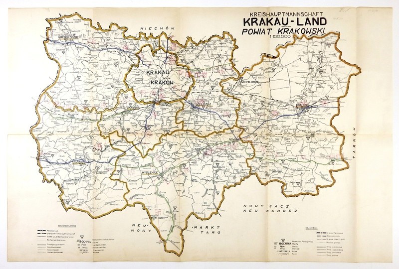 [MAŁOPOLSKA]. Kreishauptmannschaft Krakau-Land. Powiat krakowski. Mapa ...