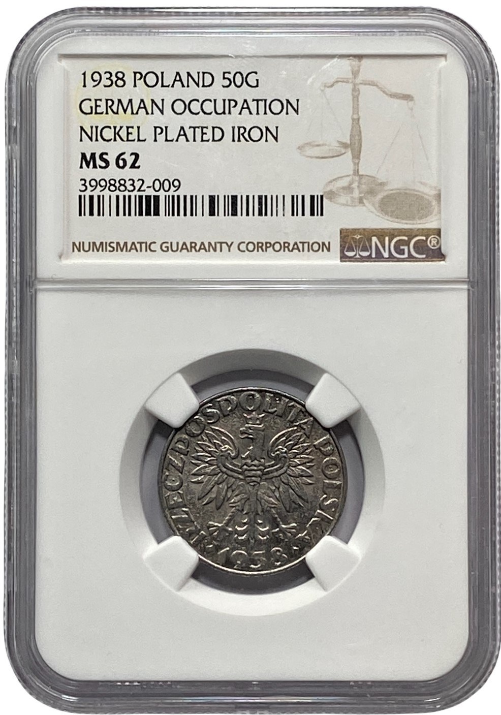 Generalna Gubernia - 50 groszy 1938 - niklowane NGC MS62 - Aukcja internetowa / Licytacja online ...