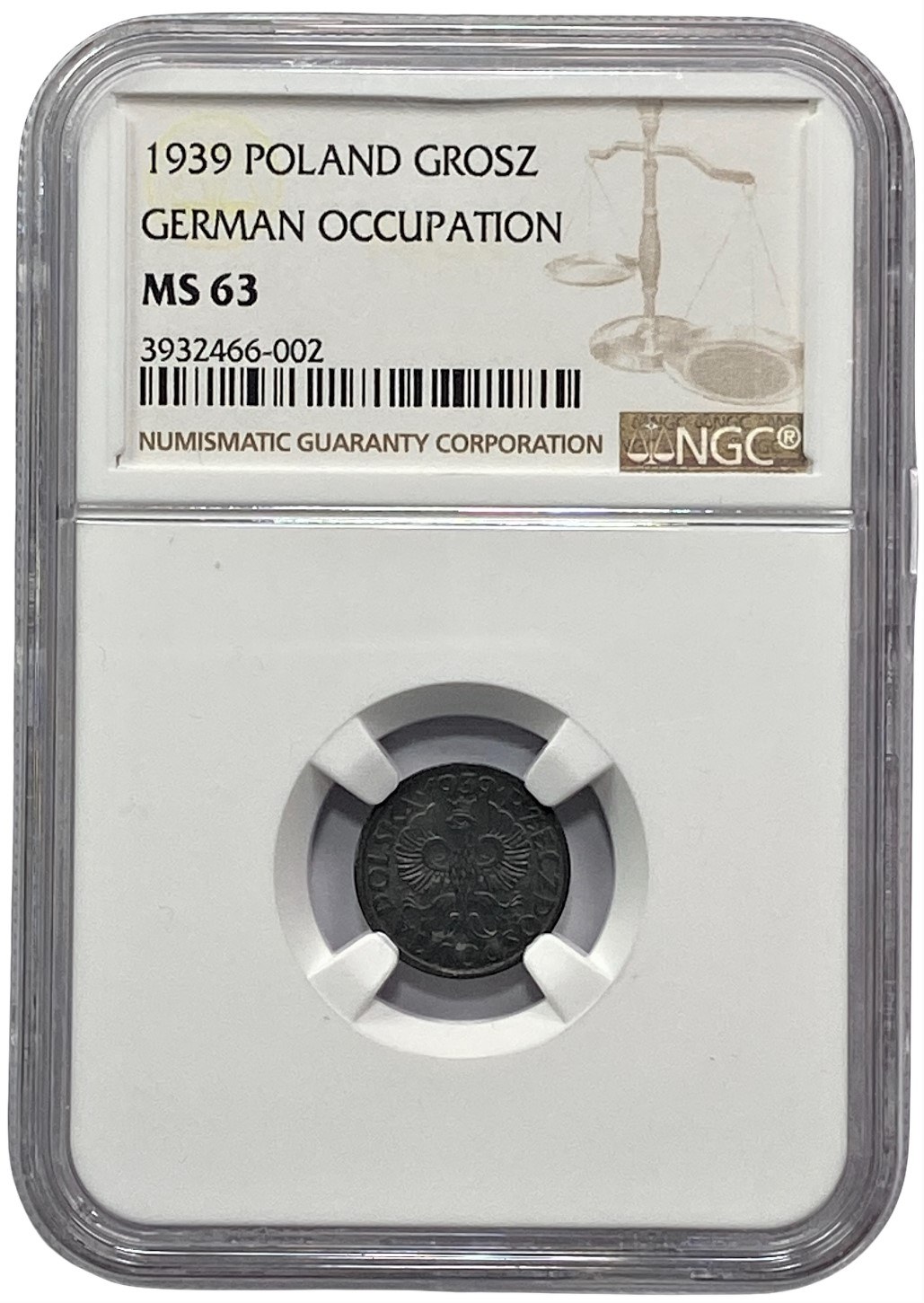 Okupacja Niemiecka - 1 grosz 1939 - NGC MS 63 - Aukcja internetowa / Licytacja online - Cena ...
