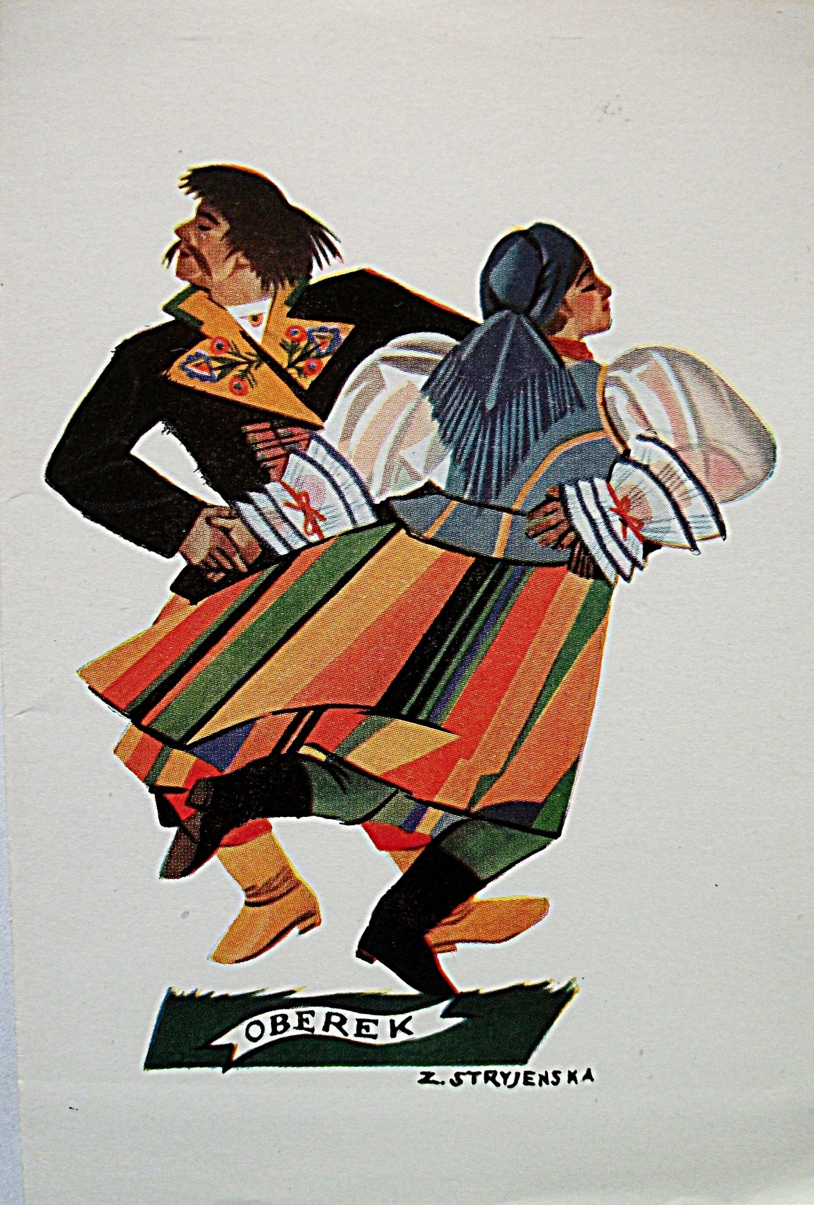 STRYJEŃSKA ZOFIA. Polish Dances -7. Oberek. Jeden karnet, tekst polski ...