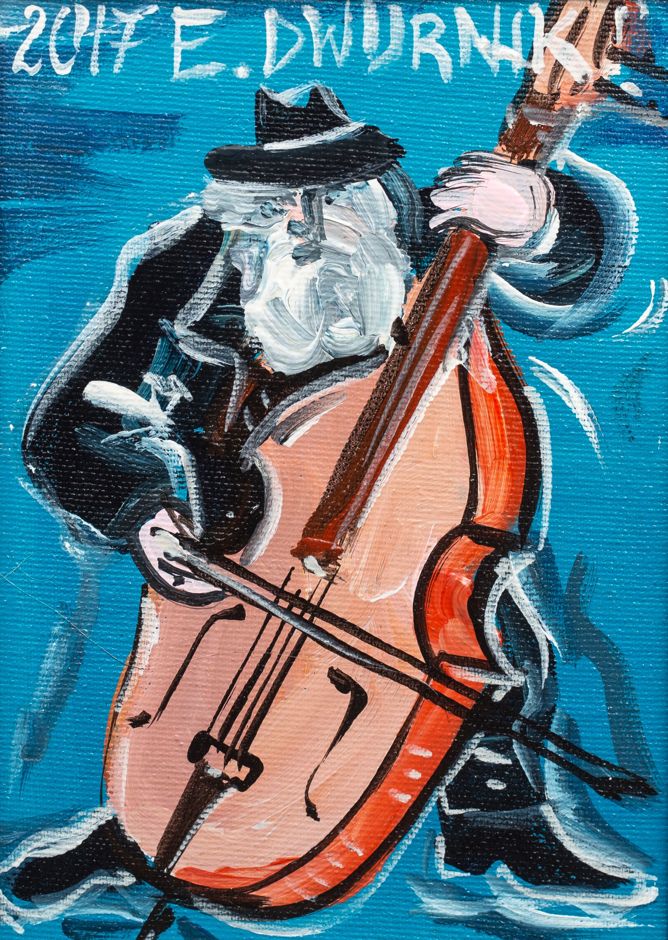 Edward Dwurnik (ur. 1943 - zm. 2018), Kontrabasista, 2017 - Aukcja internetowa / Licytacja ...