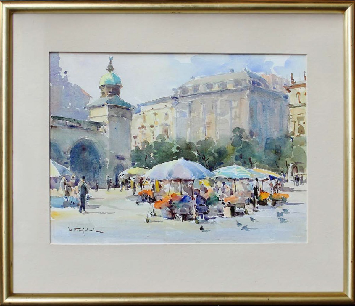 Henryk Sajdak, Widok na Sukiennice - Aukcja internetowa / Licytacja ...