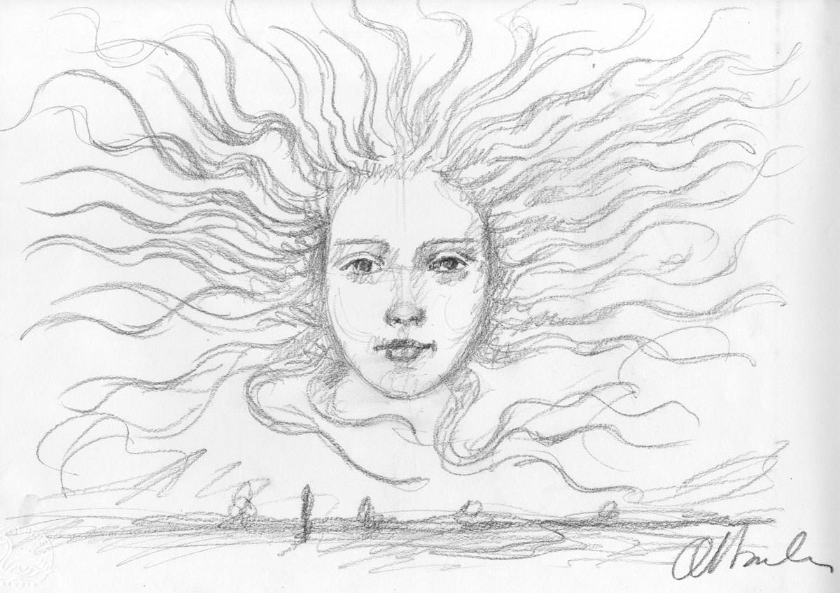 Rafał Olbiński (ur.1943), Rysunek Do Scenografii Opery Czarodziejski ...