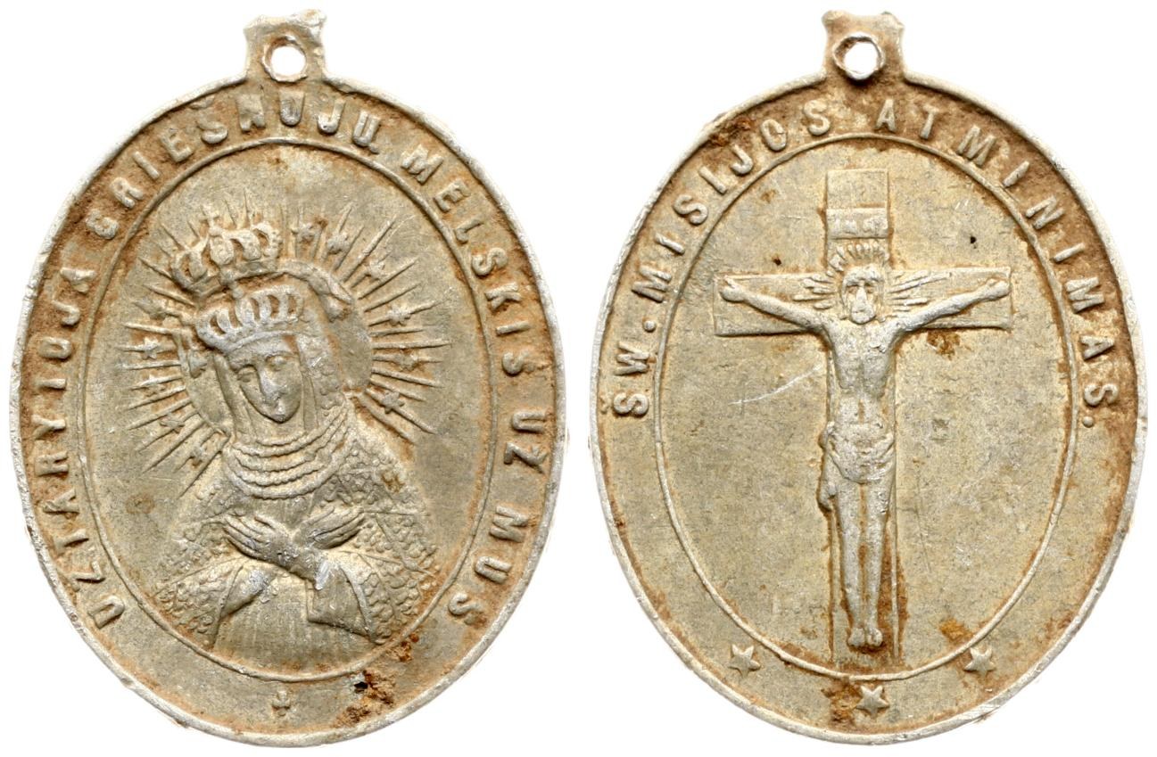 Lithuania Medal (1890) Madona of Aušros Vartai(Aurora Gate) end of the ...