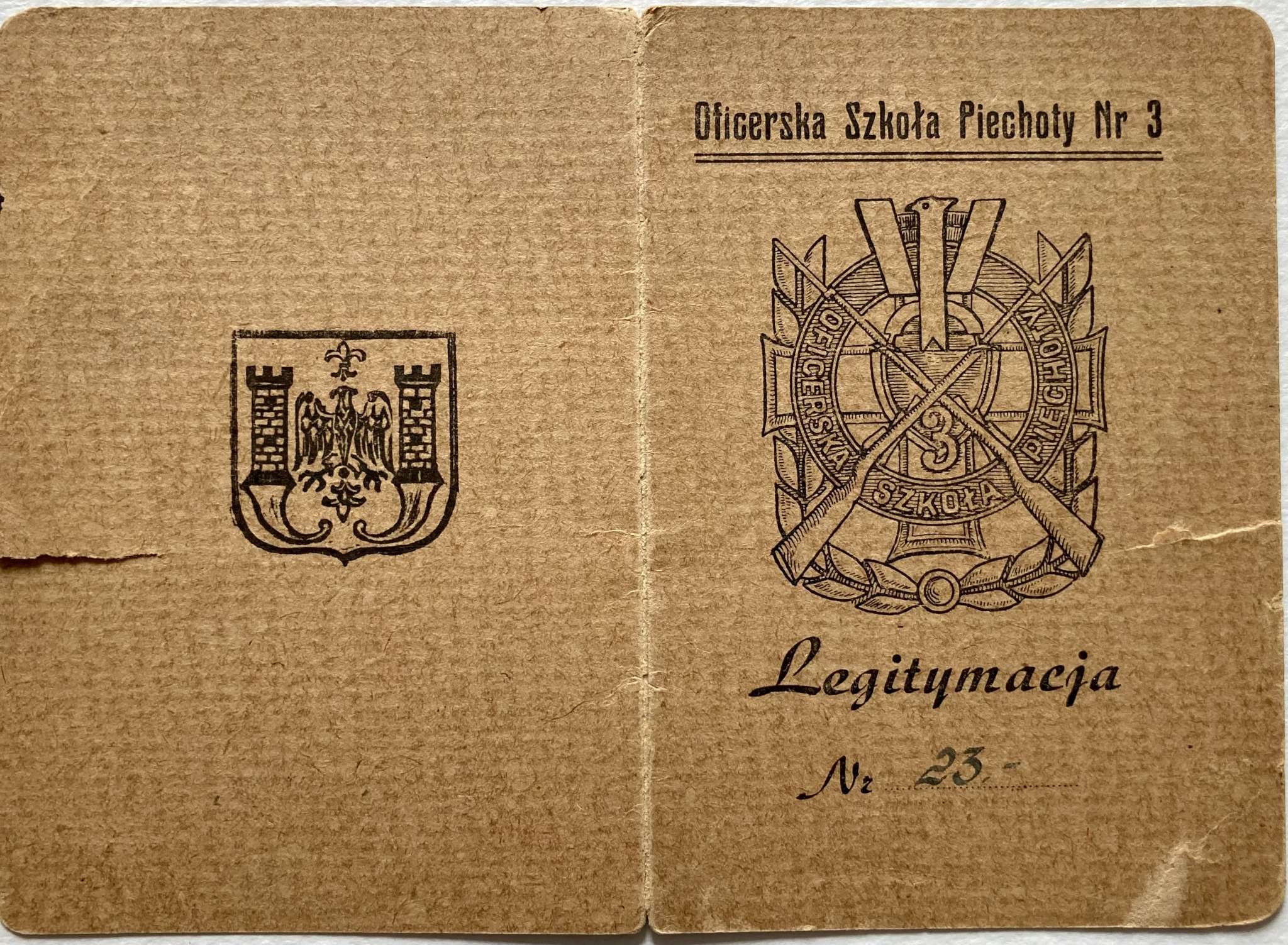 Legitimation of Officer Infantry School No. 3 - Online auction / Online ...