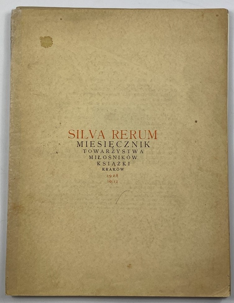 Silva Rerum 1928/10/12 - Aukcja internetowa / Licytacja online - Cena ...