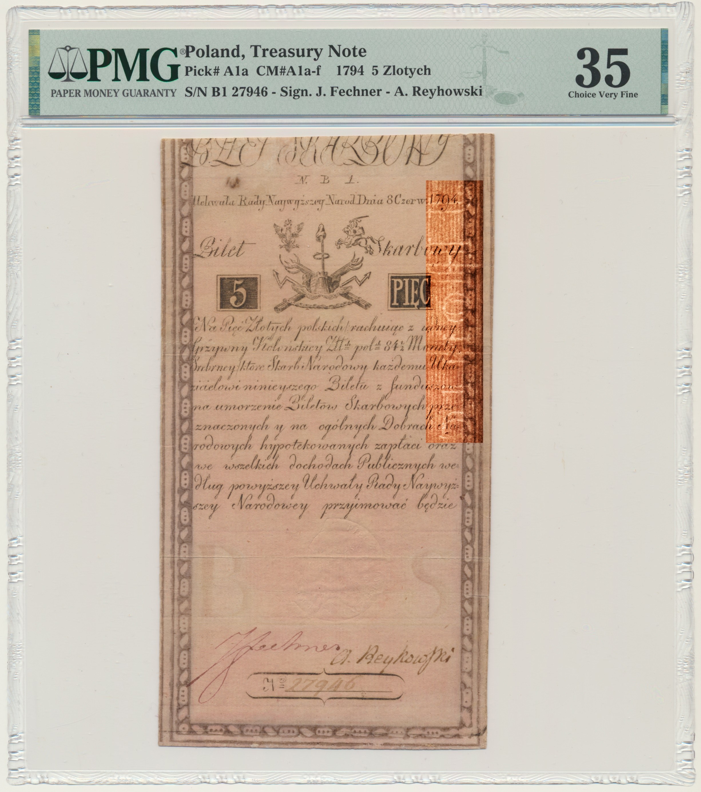 5 złotych 1794 - N.B 1 - PMG 35 - zw. J Honig - Aukcja internetowa ...