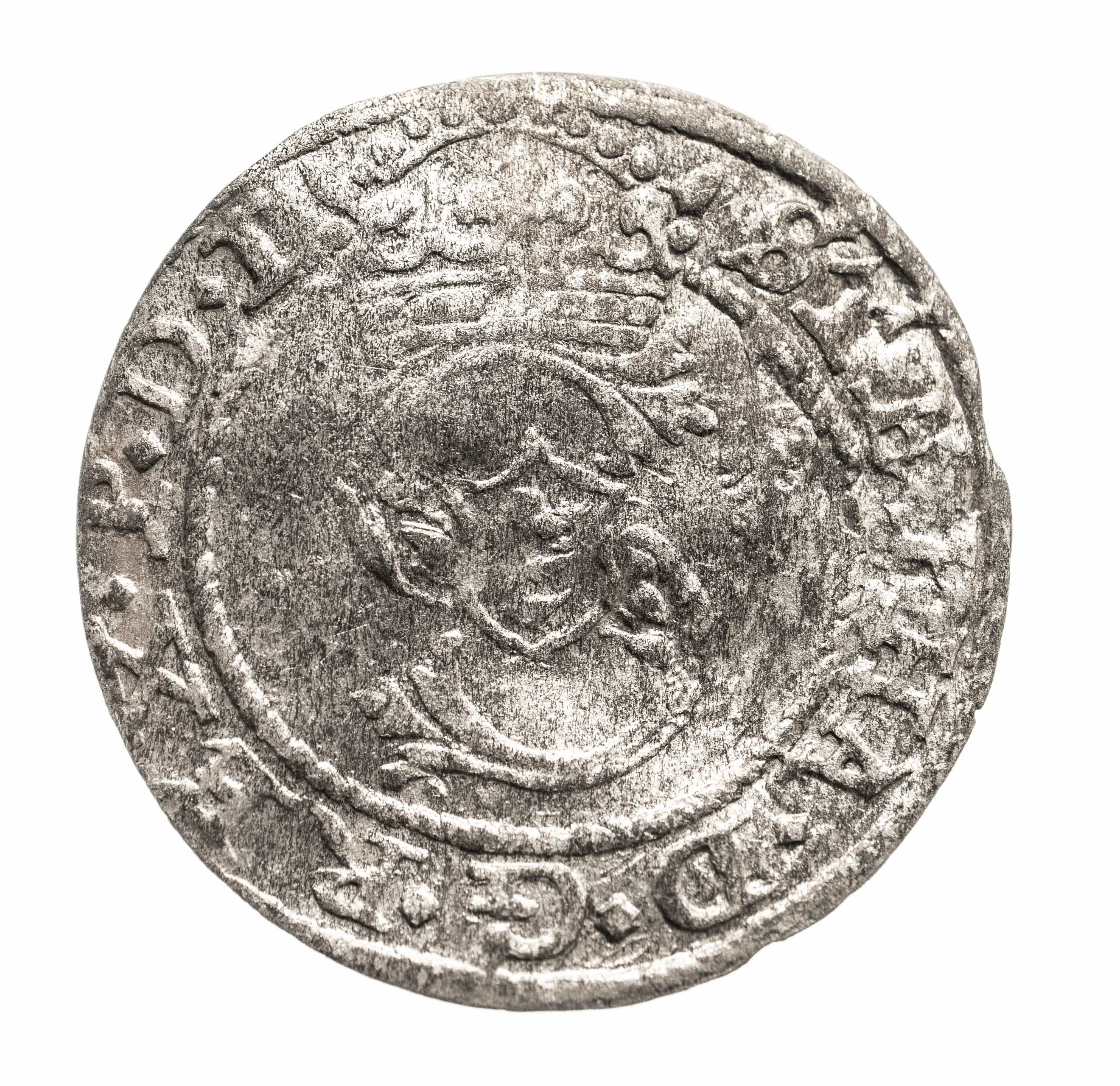 Polska, Stefan Batory (1576-1586), szeląg 1586, Ryga - tarcza prosta ...