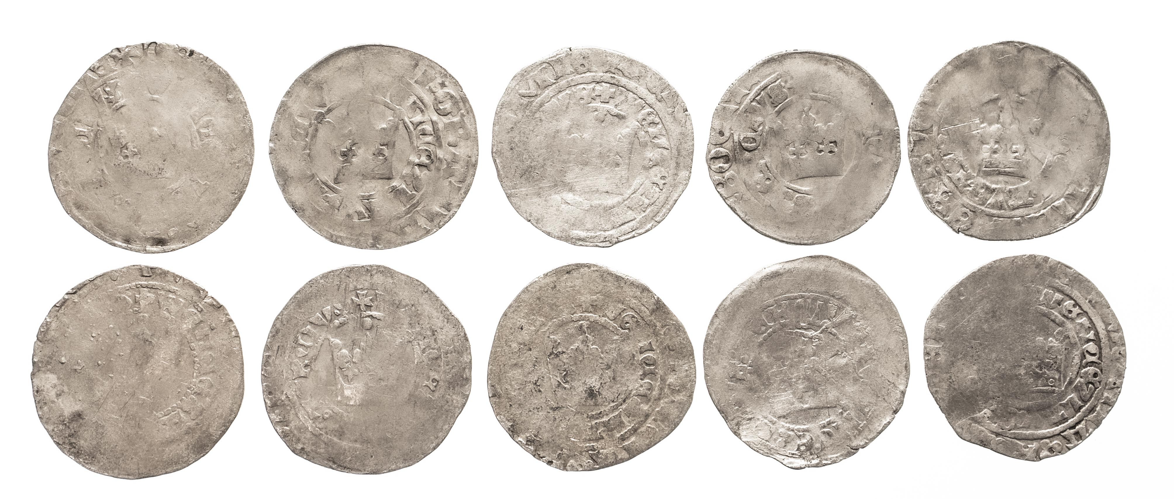Czechy, Grosze praskie (10 szt.) XIV wiek, Wacławy , Karol IV - Aukcja ...