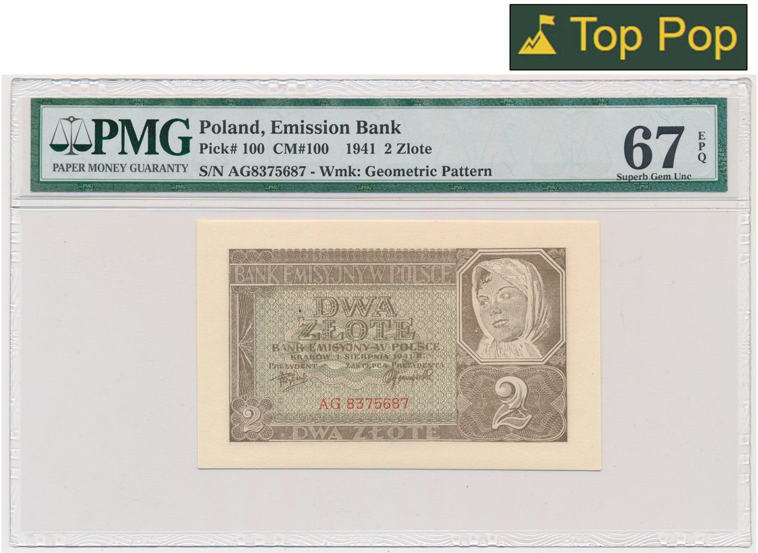 2 złote 1941 - AG - PMG 67 EPQ - Aukcja internetowa / Licytacja online - Cena - OneBid