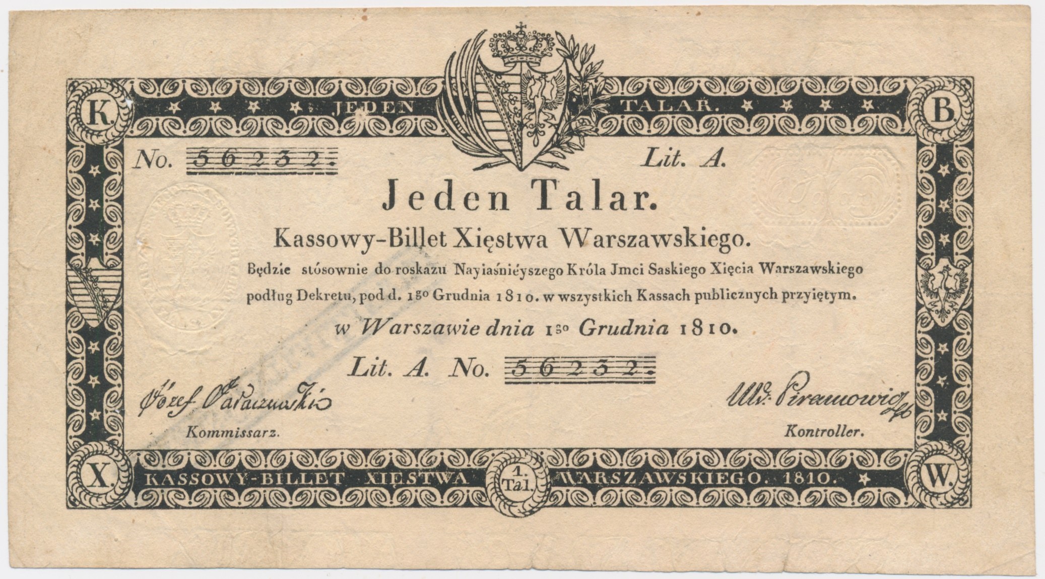 1 talar 1810 - Jaraczewski - ŁADNY - Aukcja internetowa / Licytacja ...