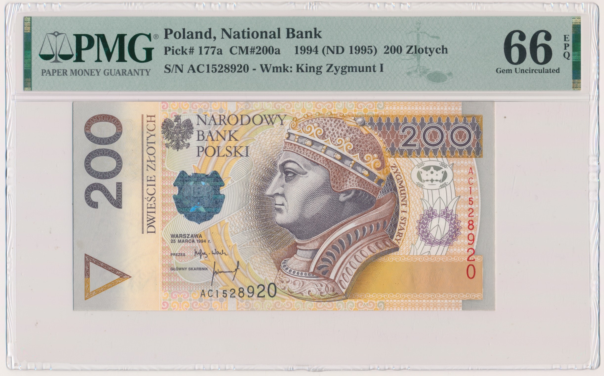 200 złotych 1994 - AC - PMG 66 EPQ - Aukcja internetowa / Licytacja ...