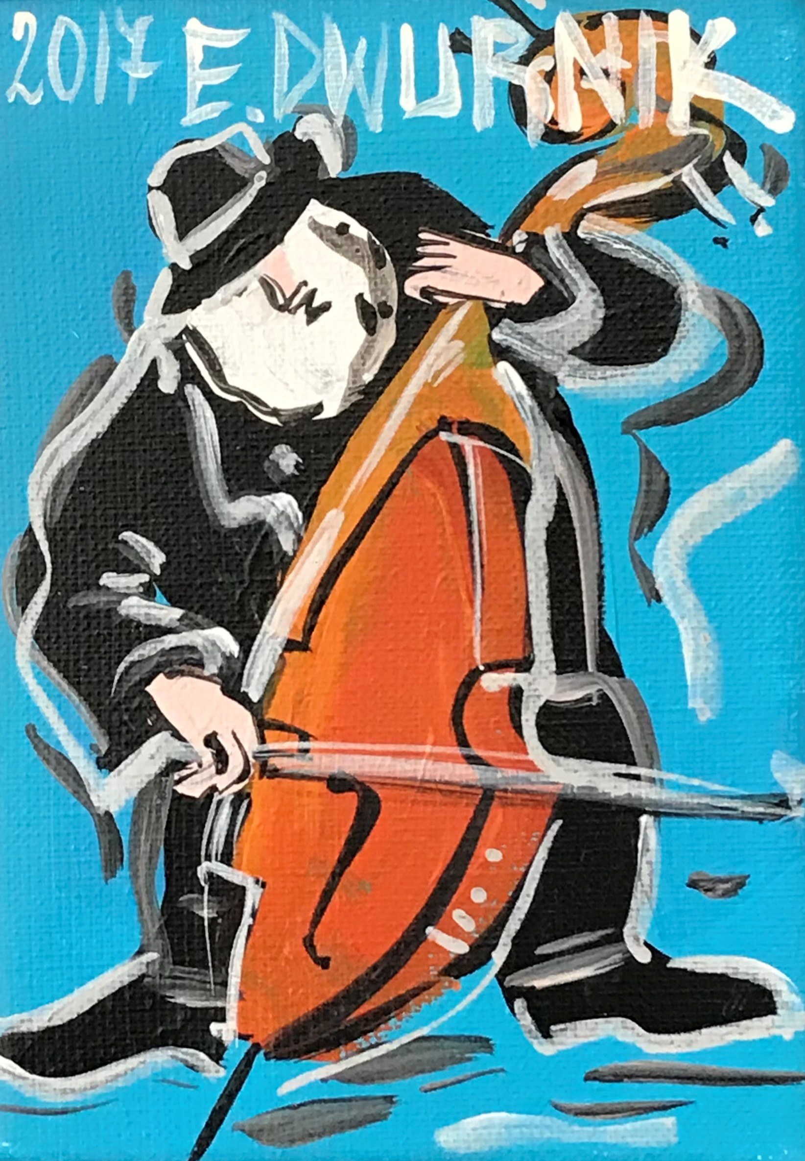 Edward Dwurnik (1943 Radzymin - 2018 Warszawa), Kontrabasista, 2017r - Aukcja internetowa ...