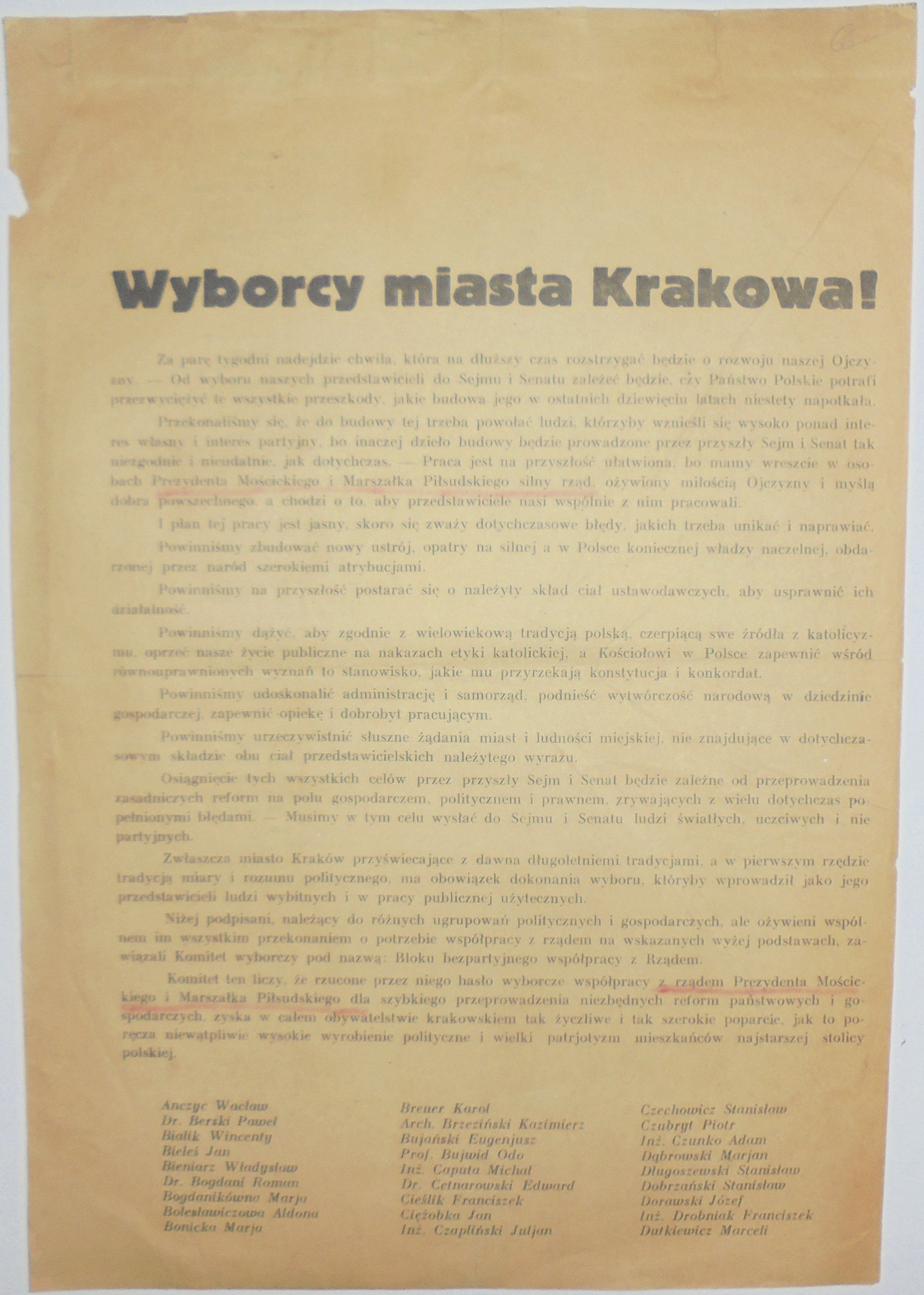 1928 - wybory parl. - BBWR, Kraków - Aukcja internetowa / Licytacja ...