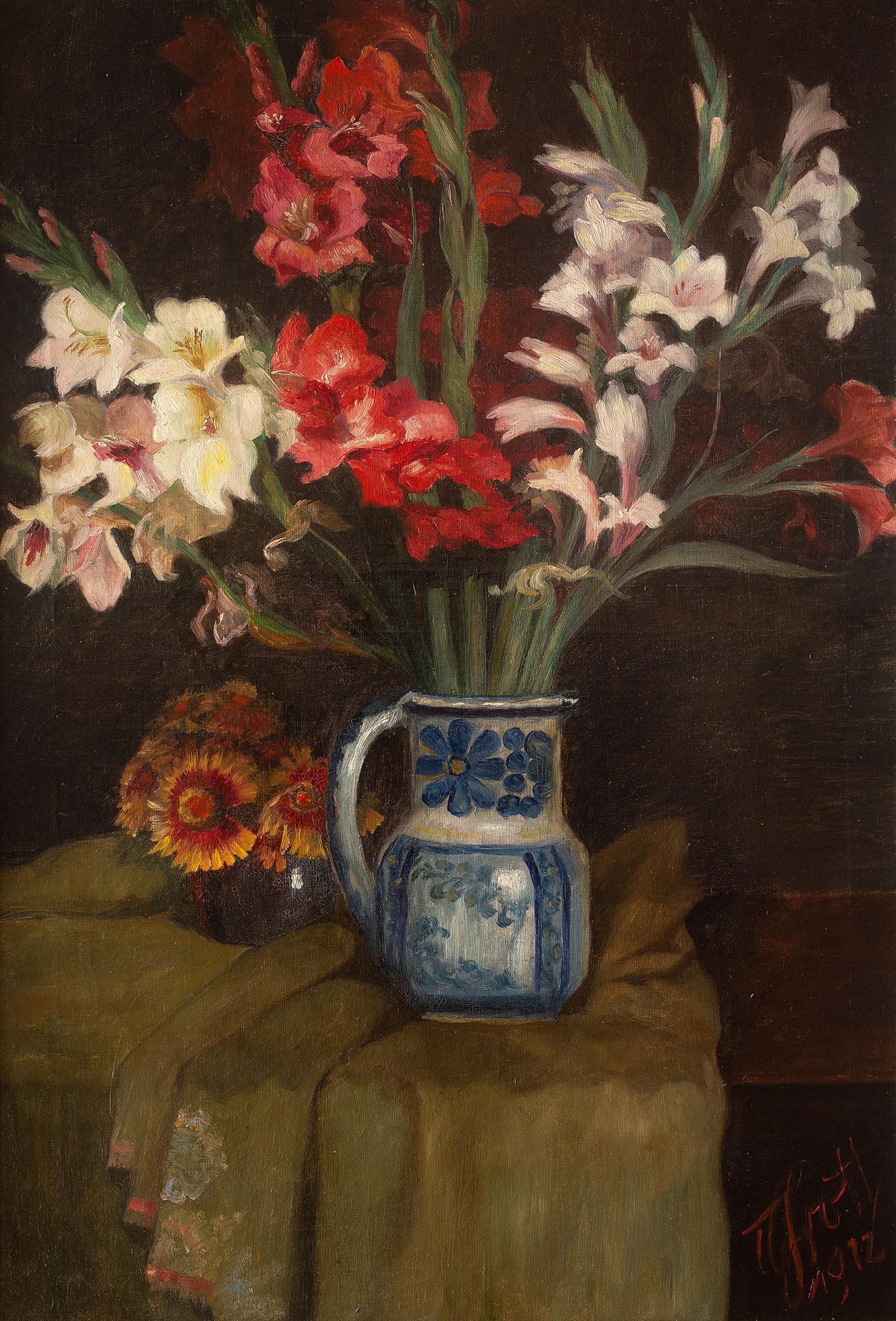 Teodor Grott (1884 Częstochowa - 1972 Kraków), Mieczyki w dzbanie, 1912 ...