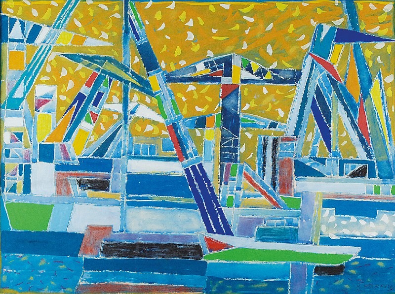 Kazimierz OSTROWSKI (1917-1999), Doki, 1985 - Aukcja internetowa ... Kazimierz OSTROWSKI (1917-1999), Doki, 1985 - Aukcja internetowa ...