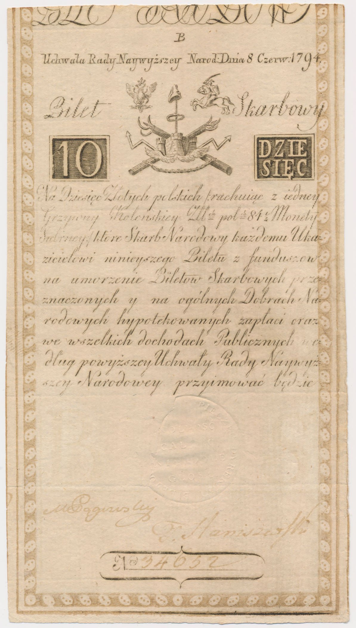 10 złotych 1794 - B - J HONIG [& ZOONEN] - Aukcja internetowa ...