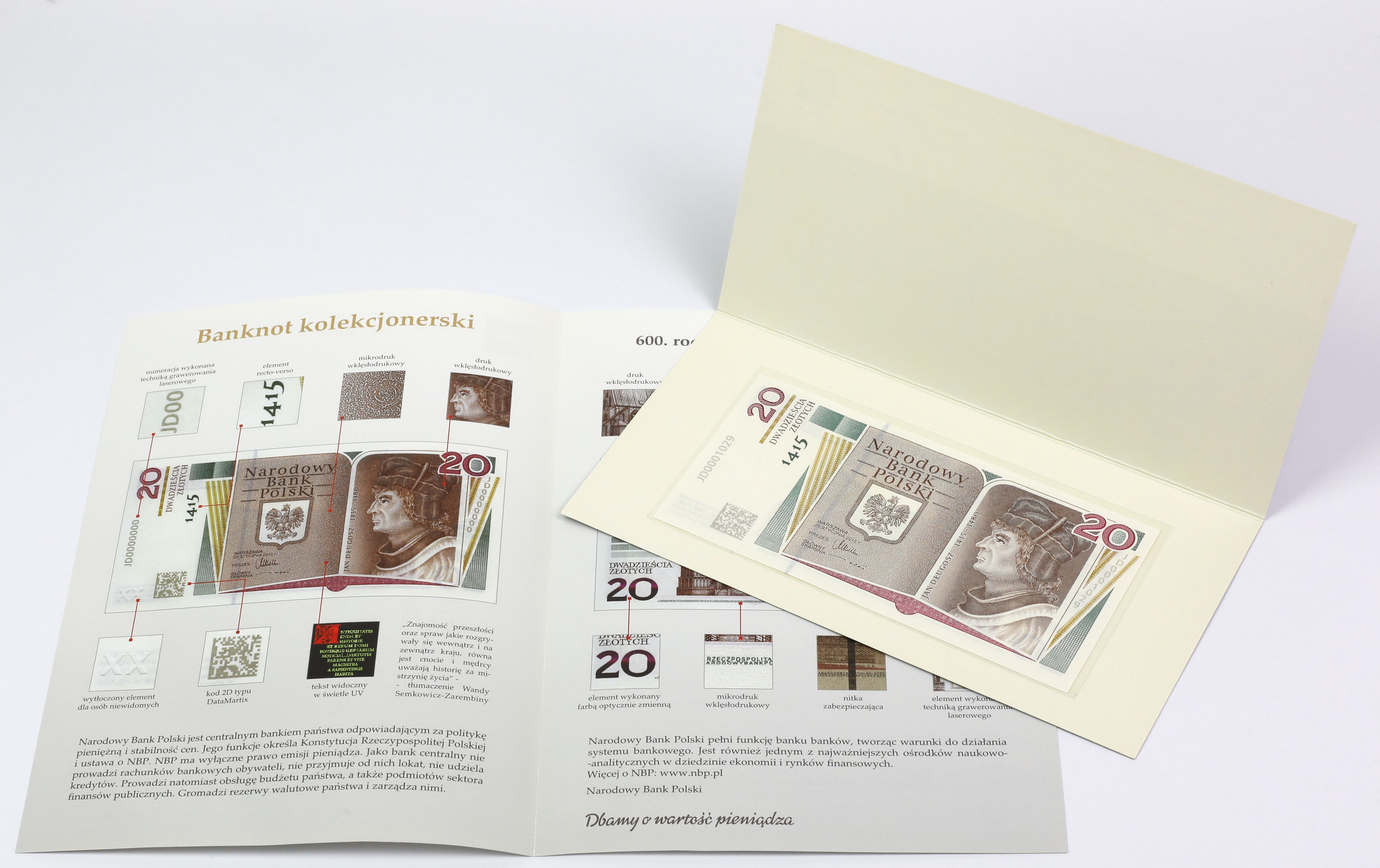 20 zl 2015 - Jan Dlugosz - in a brochure folder - Online auction ...