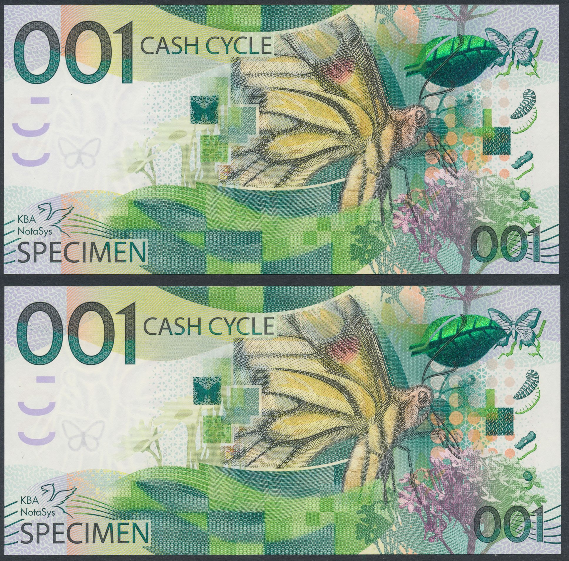 KBA NotaSys - 001 Cash Cycle - Specimen - w folderze (2szt) - Aukcja ...