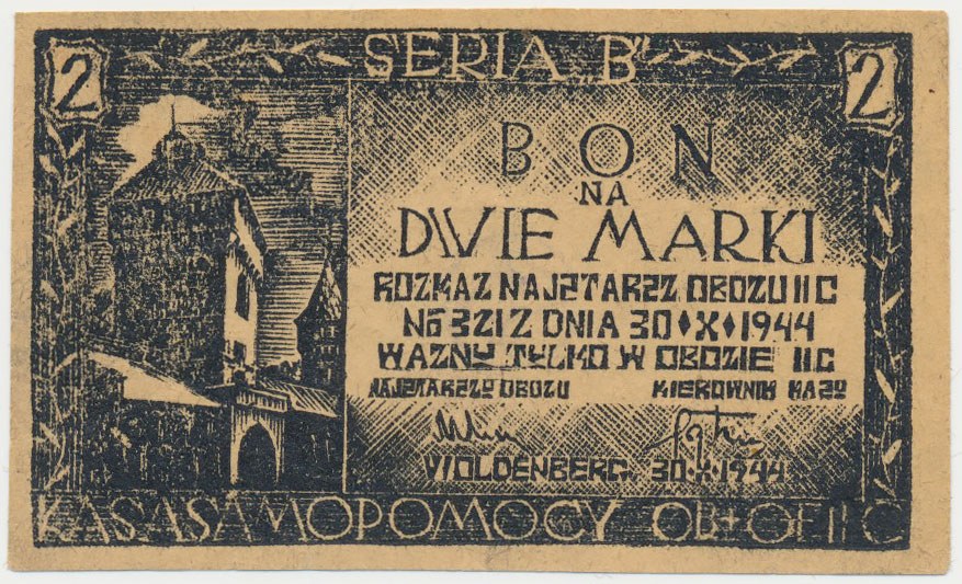 Oflag II C Woldenberg, 2 marki 1944 - Seria B - Aukcja internetowa ...