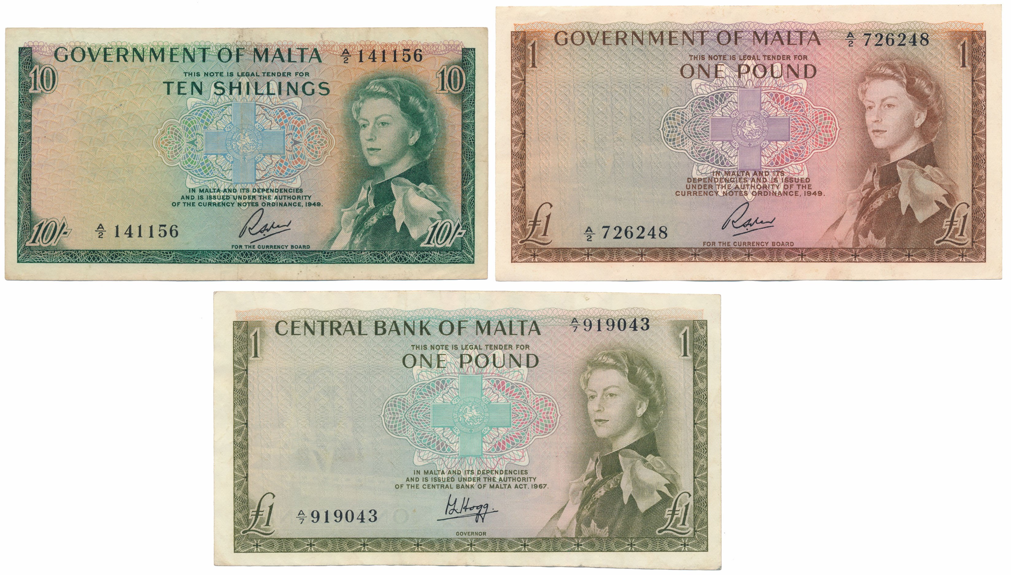 Malta - banknotes lot (3pcs) - Online auction / Online bidding - Price ...