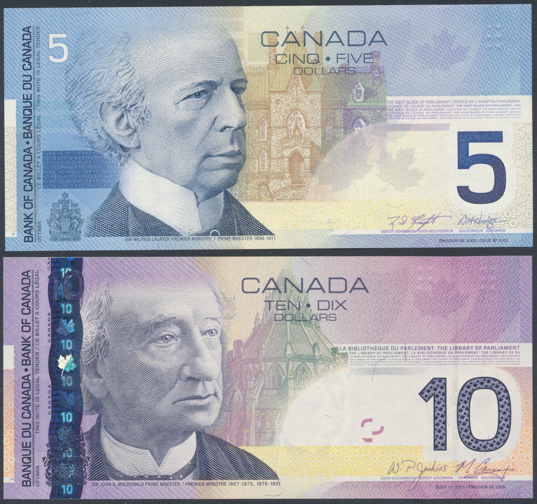 Canadian $5 Dollar Bill 2002