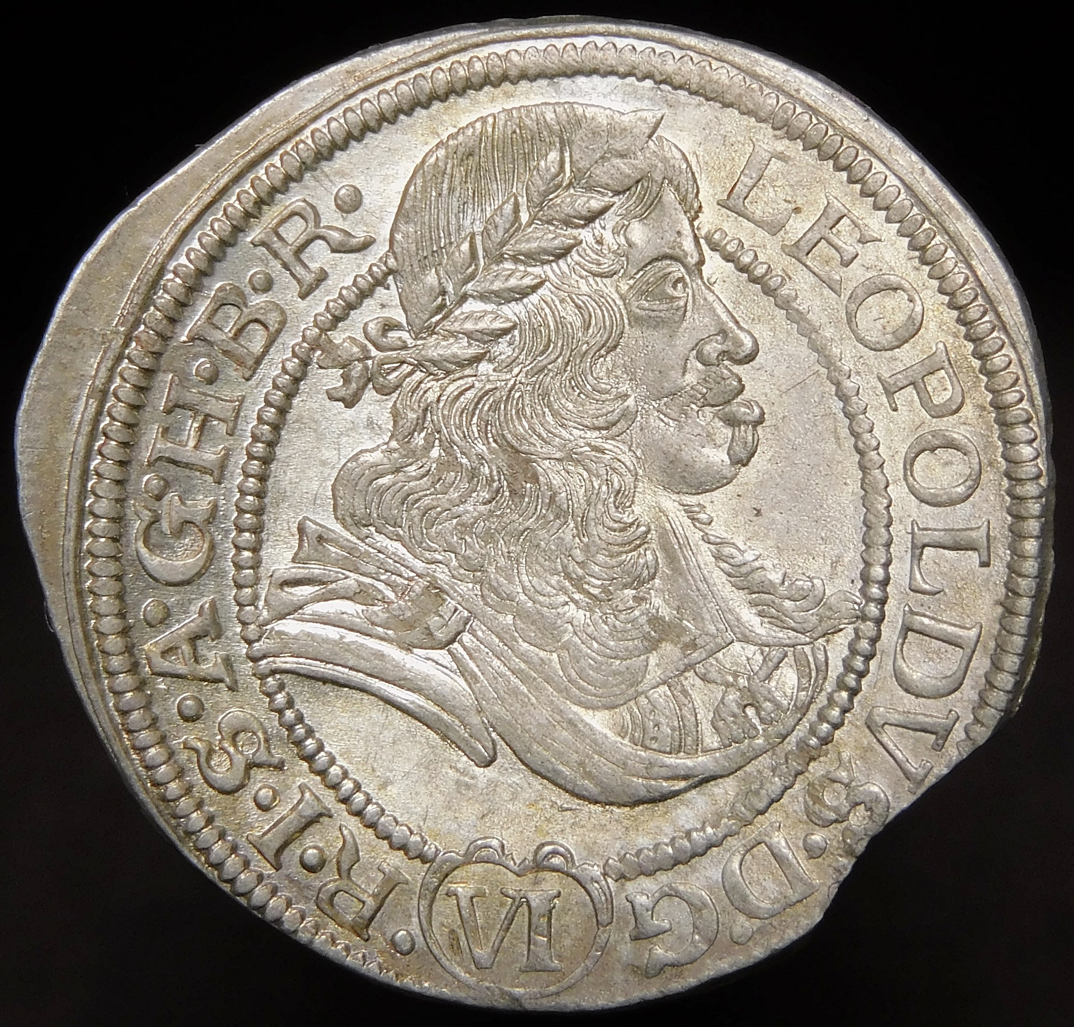 Silesia - Silesia under Habsburg rule, Leopold I, 6 krajcars 1673 SHS ...