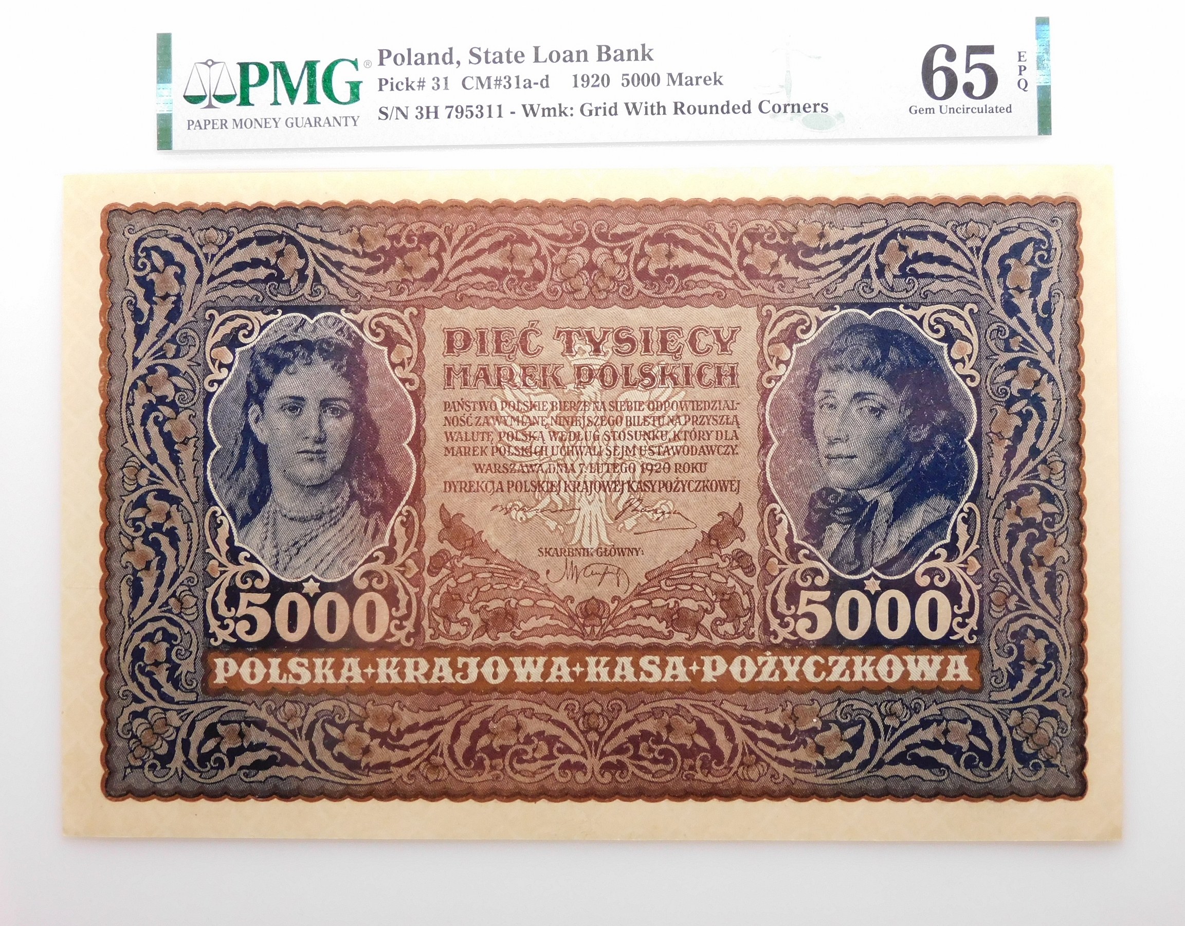 5000 marek polskich 1920 - III Ser. H - Aukcja internetowa / Licytacja ...