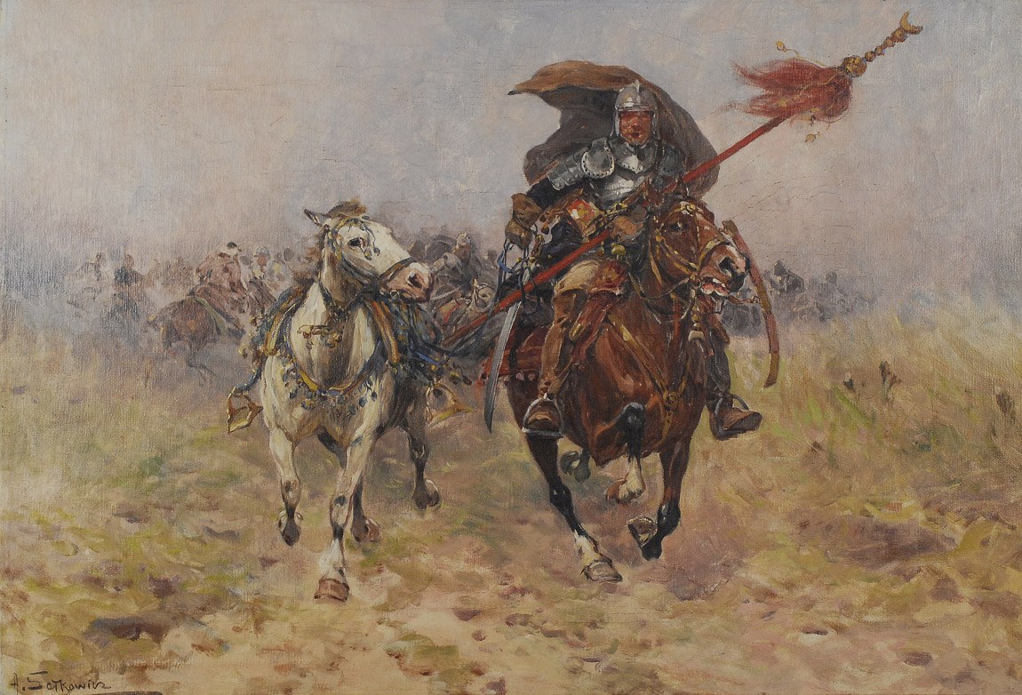 Adam Setkowicz (1875-1946), Żołnierz konny z buńczukiem - Aukcja ...