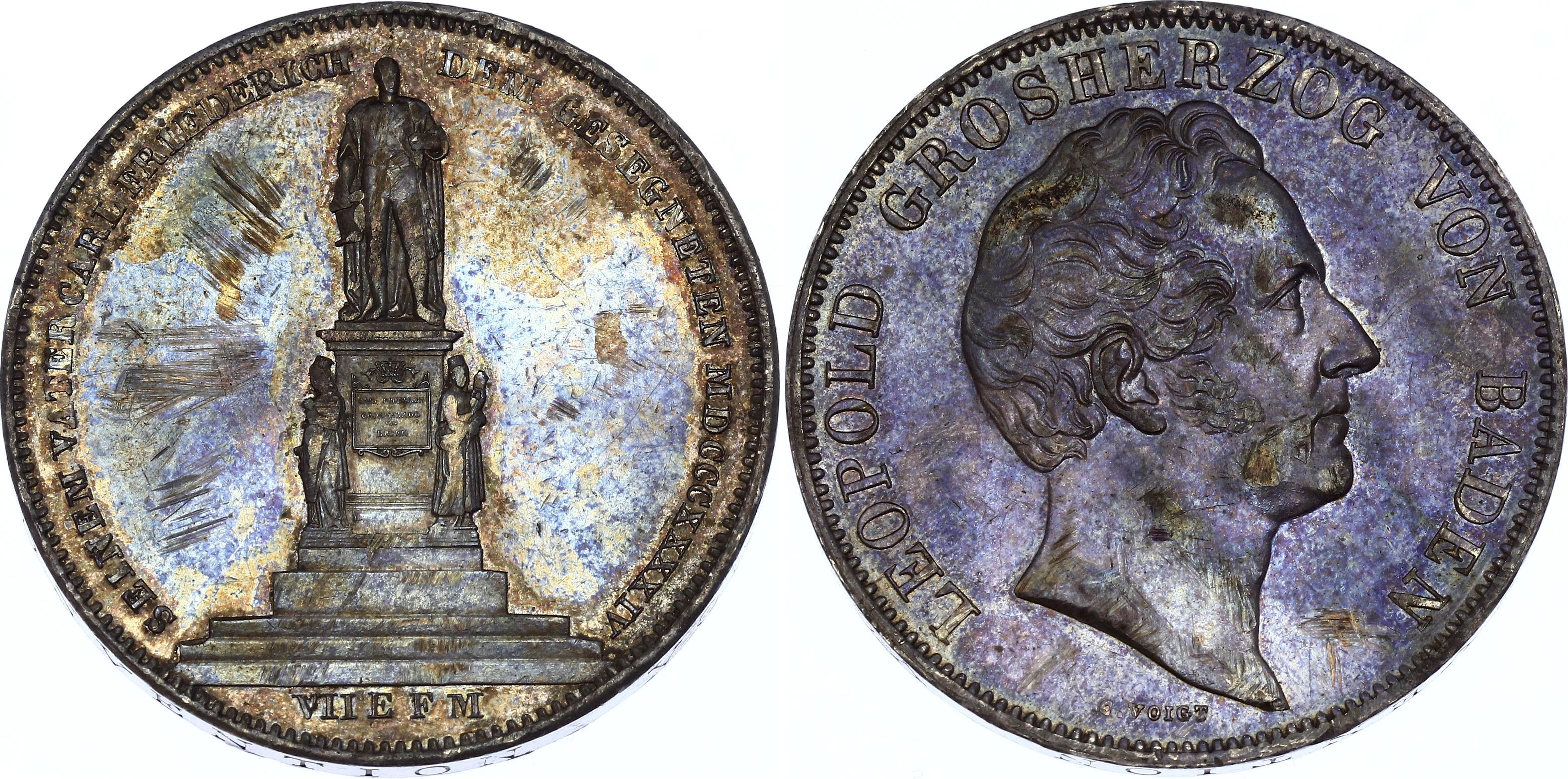 German States Baden 2 Taler / 3-1/2 Gulden 1838 - Aukcja internetowa ...