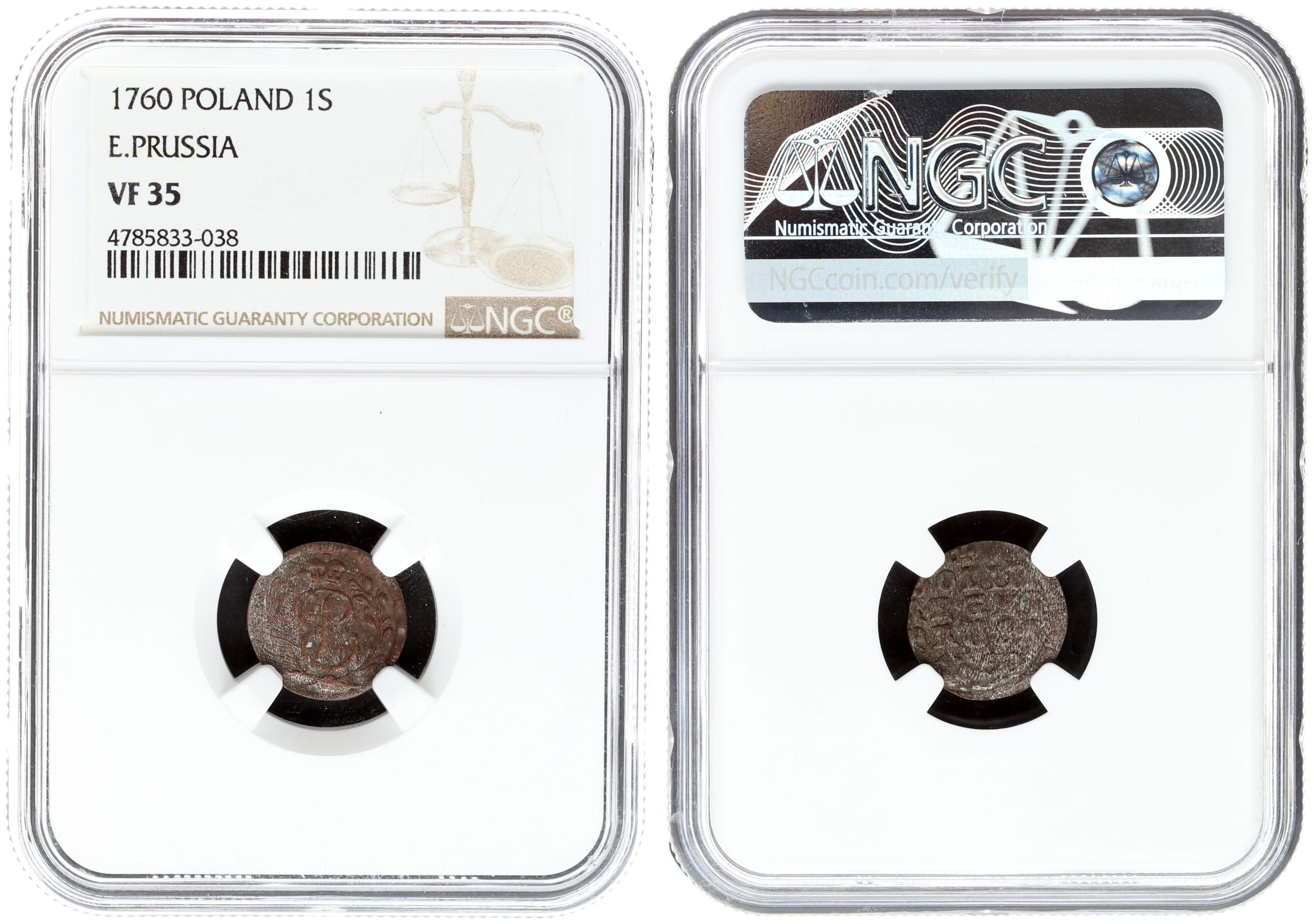 Russia For Prussia 1 Solidus 1760 Elizabeth (1741-1762). Averse ...