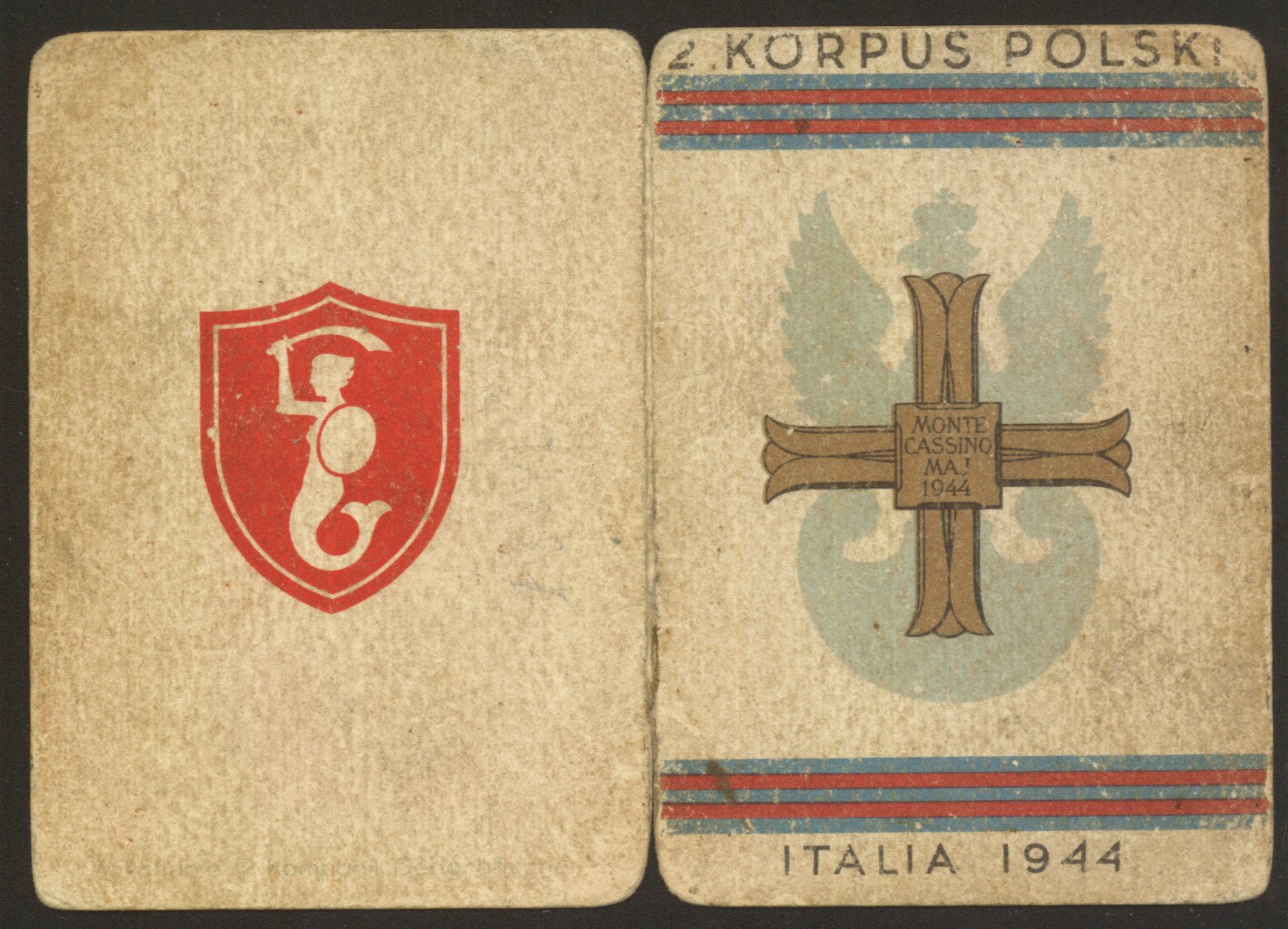 2 Korpus Polski 1945, Legitymacja Krzyża Pamiątkowego Monte Cassino ...