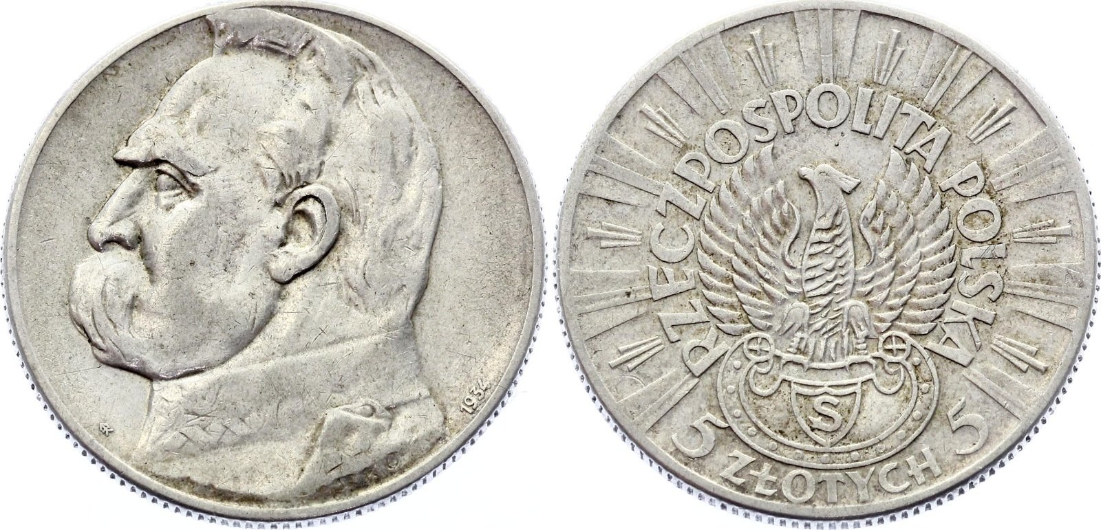 Poland 5 Zlotych 1934 - Aukcja internetowa / Licytacja online - Cena - OneBid