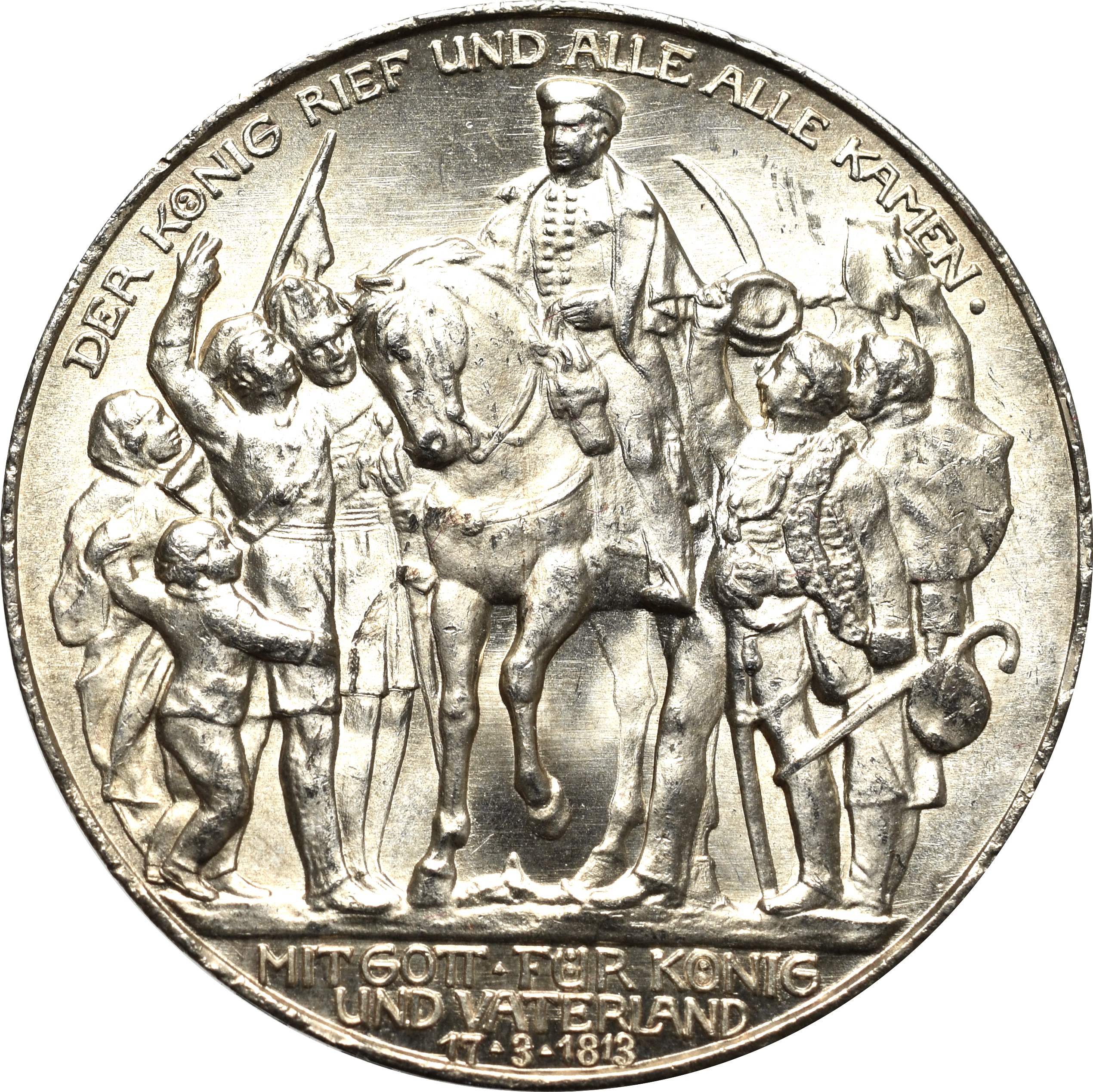 Niemcy, Prusy, 3 marki 1913 - 100 lat wiktorii lipskiej - Aukcja internetowa / Licytacja online ...