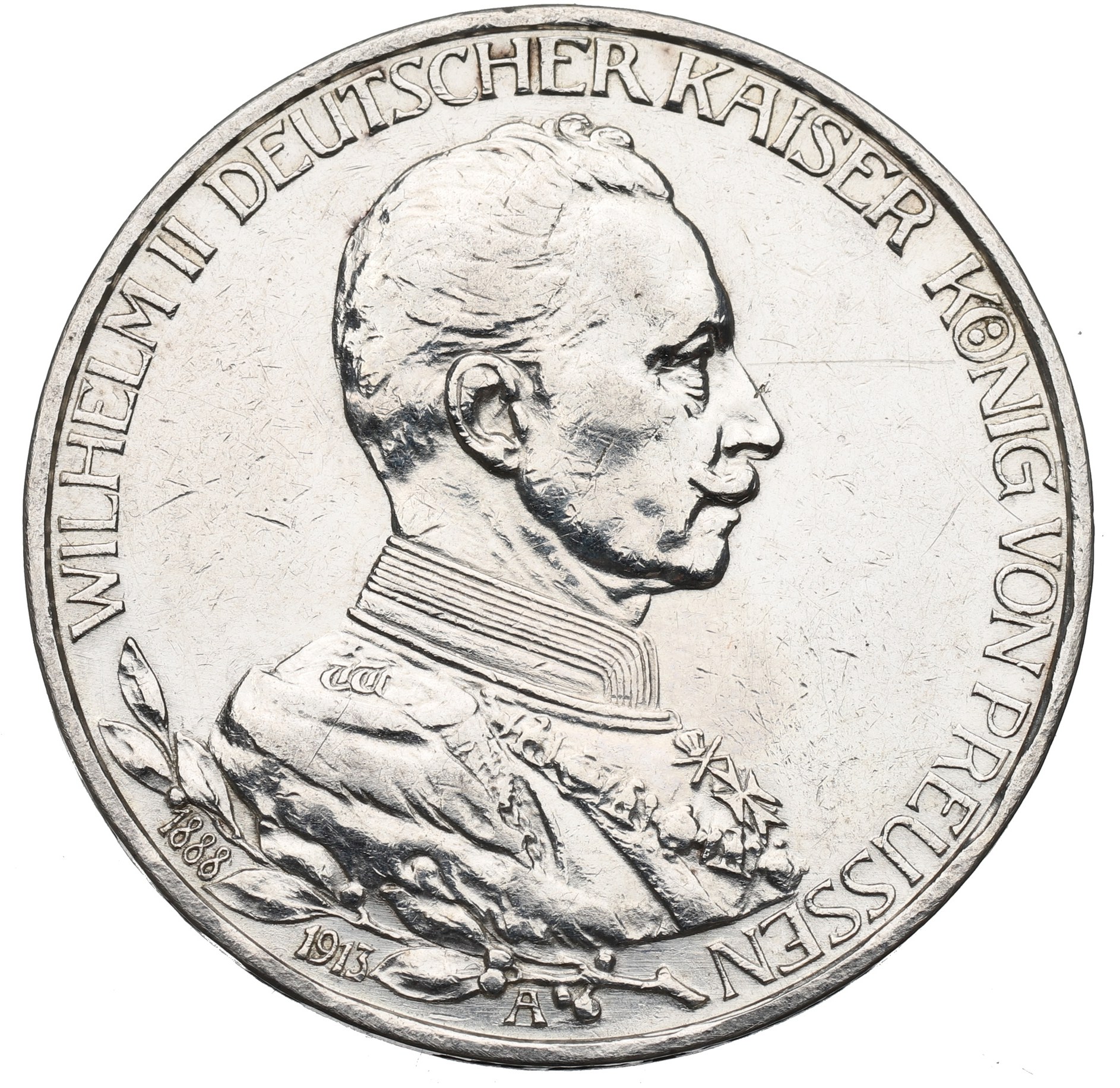 Niemcy, Prusy, 3 marki 1913 - 25 lat rządów Wilhelma II - Aukcja internetowa / Licytacja online ...