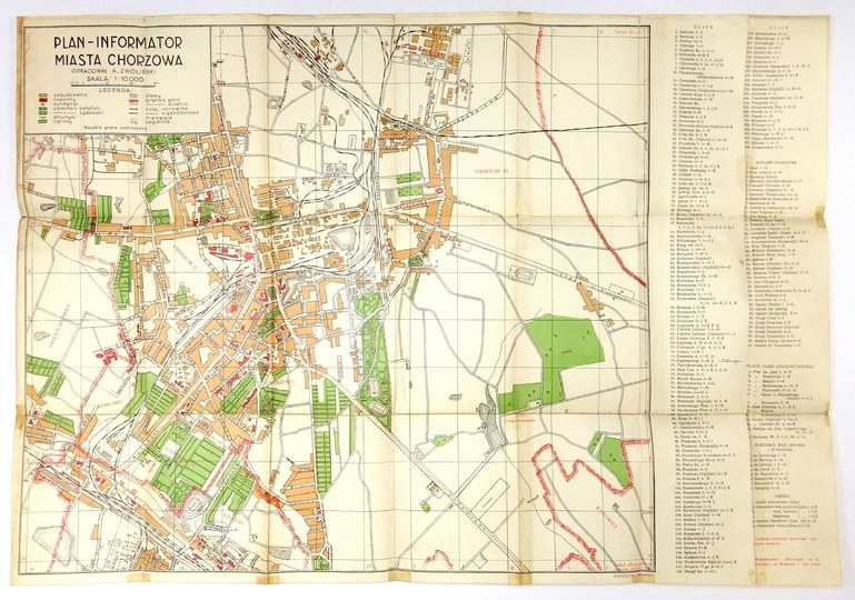 Plan-informator miasta Chorzowa z 1936 r. - Aukcja internetowa ...