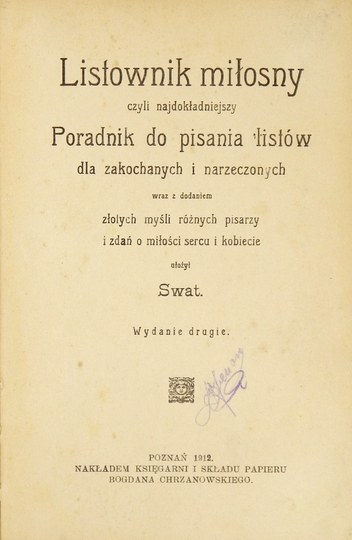 [ZALESKI E.] - Listownik miłosny czyli najdokładniejszy Poradnik do ...