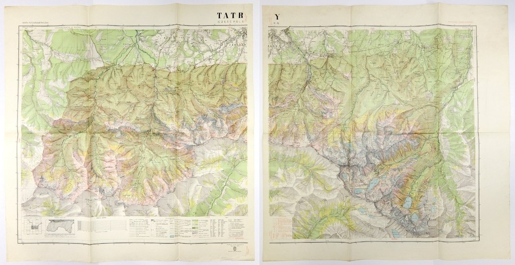 TATRY. Two-part map of the Tatra Mountains, 1938. ski ed. - Online ...