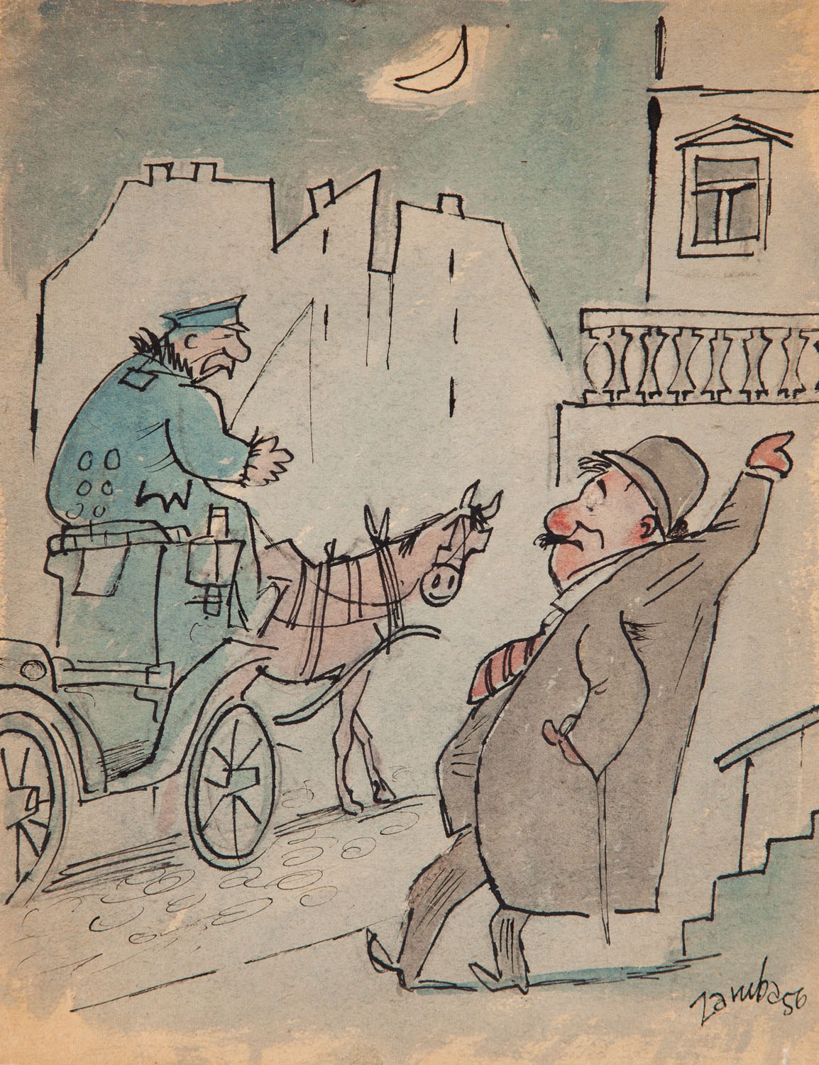 Jerzy ZARUBA (1891-1971), Udany wieczór, 1956 - Aukcja internetowa ...